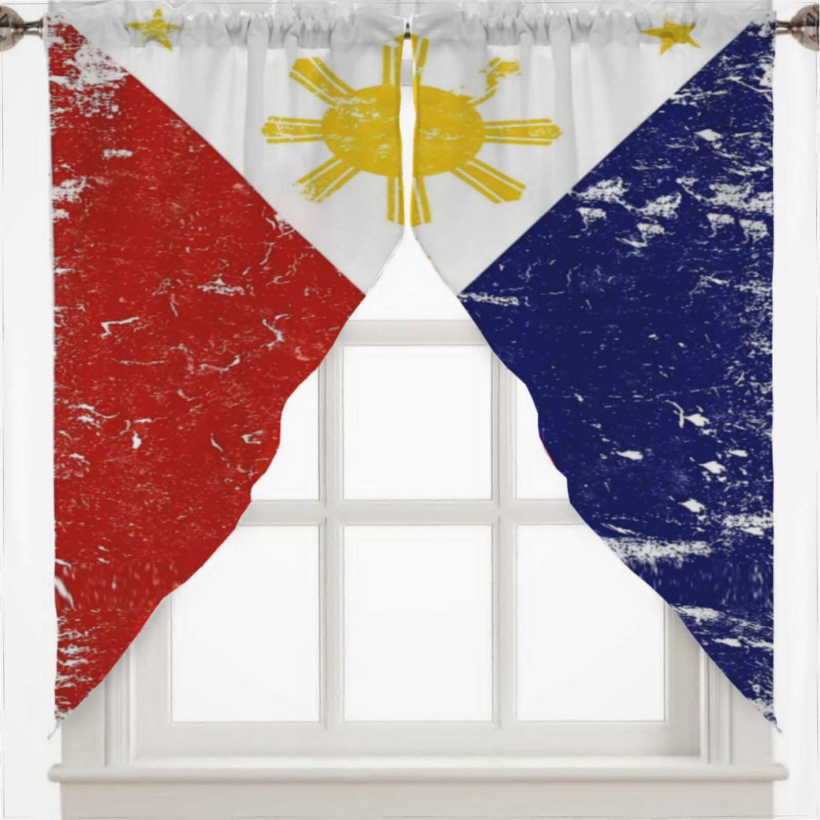 Filipino Vintage Distressed Philippines Flag Swag Valances For Windows ...