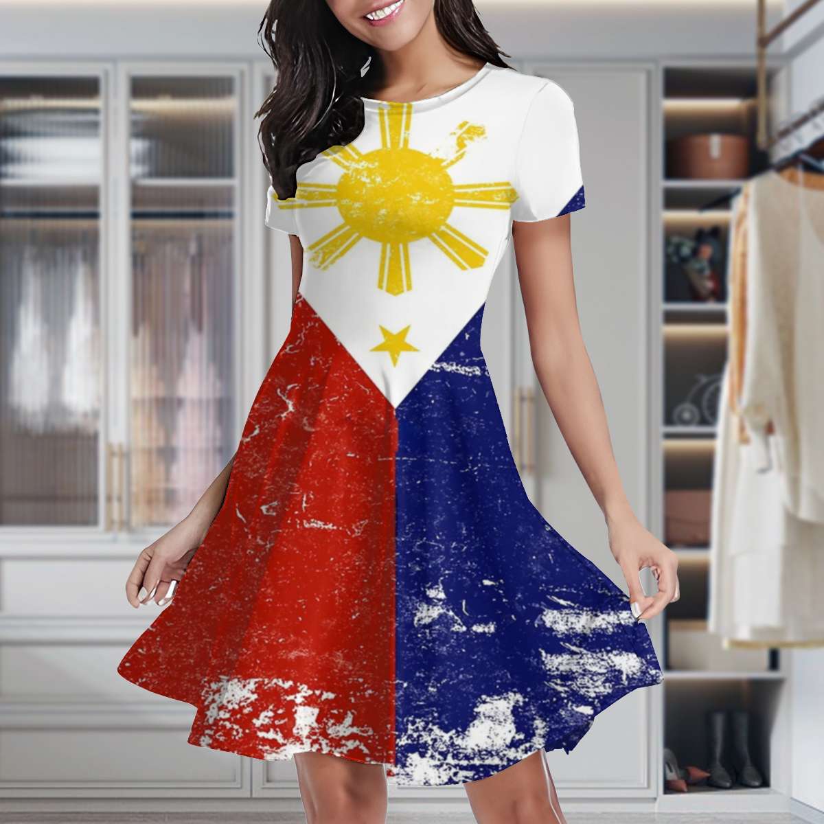 Filipino Vintage Distressed Philippines Flag Women's Classic Swing ...