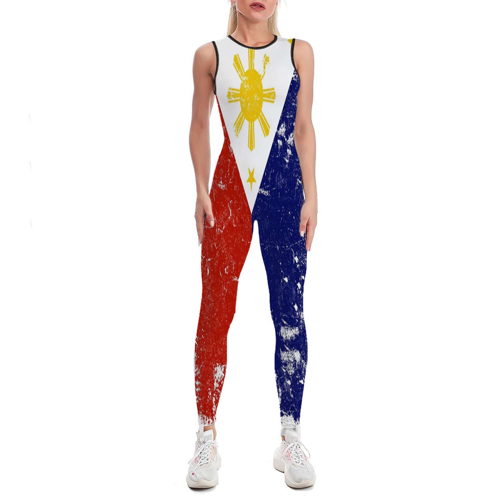 Filipino Vintage Distressed Philippines Flag Women's One Piece Yoga ...