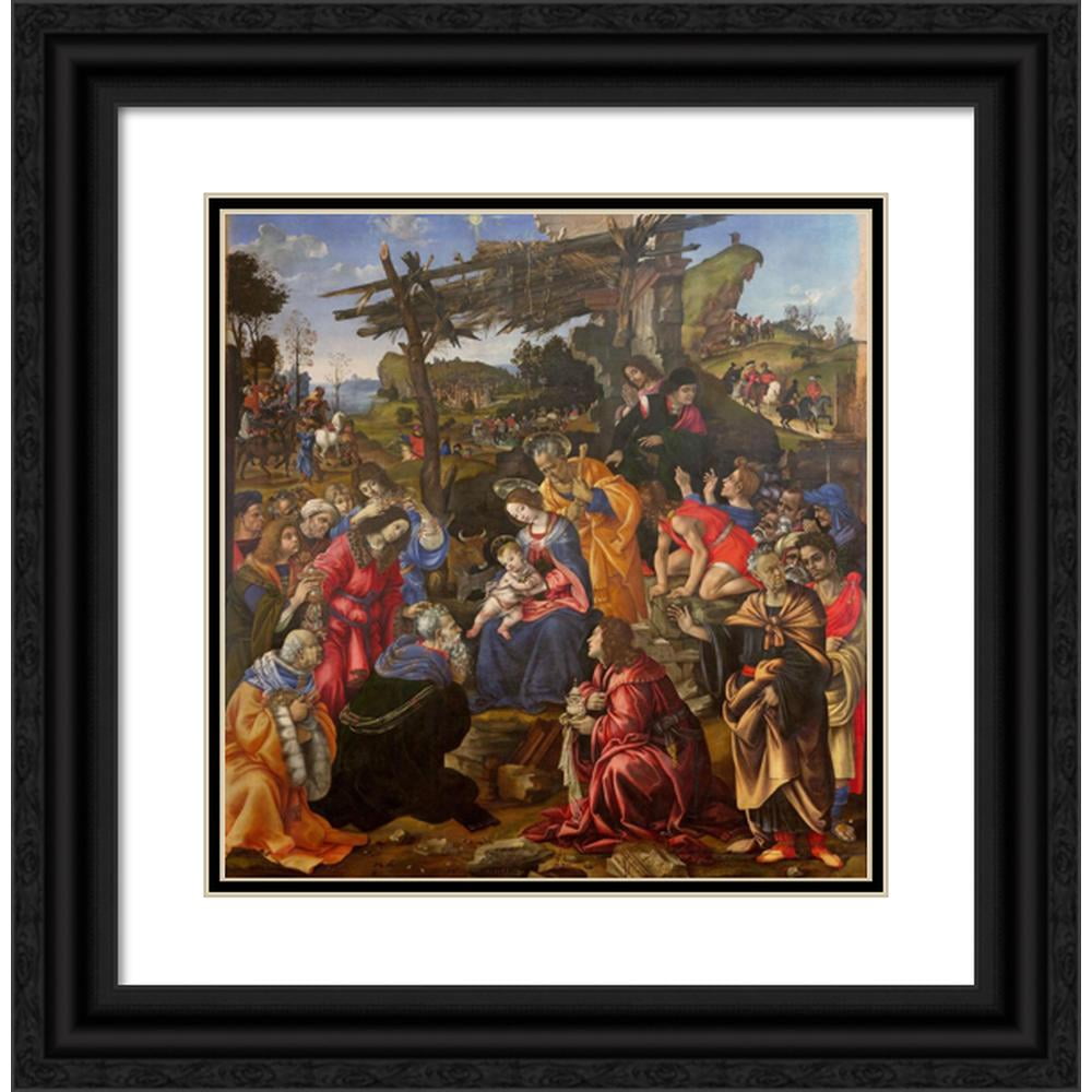 Filippino Lippi 15x15 Black Ornate Wood Framed Double Matted Museum Art ...