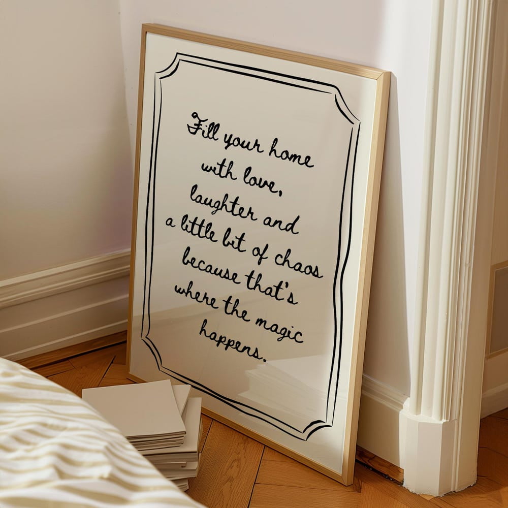 Fill Your Home With Love Print, Cute Home Quote Poster, Living Room ...