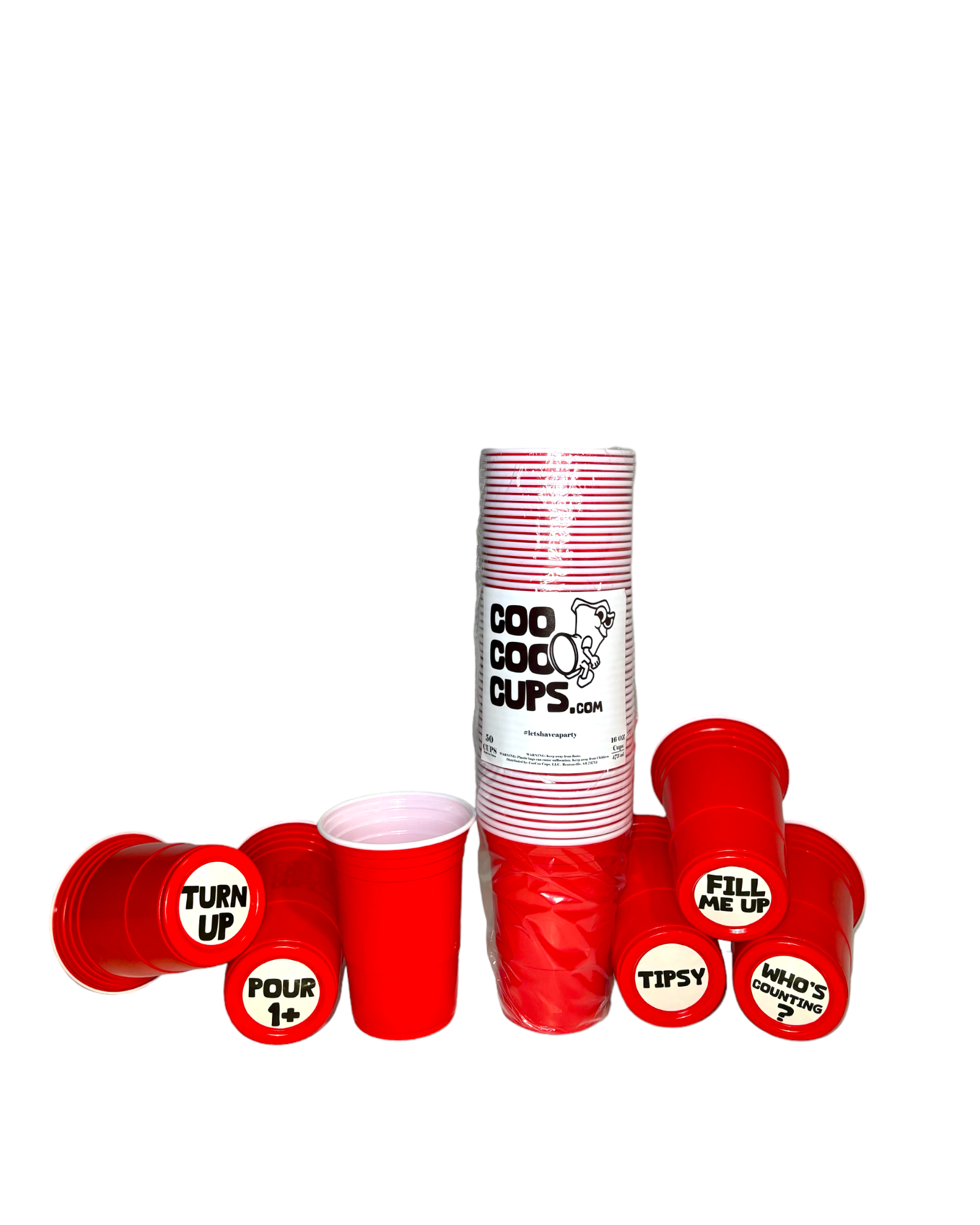 Fill Me Up, Turn Up, Pour 1+, Tipsy, Who's Counting? -Red 16 oz Party ...