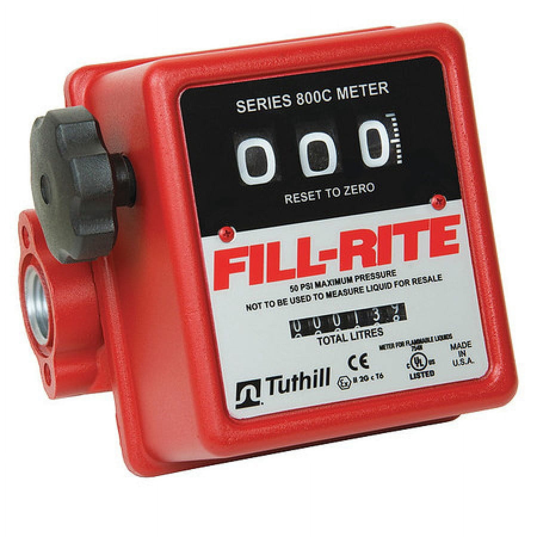 Fill-Rite 807CL 3/4" 19-76 LPM 3-Wheel Mechanical Liter Flow Meter ...