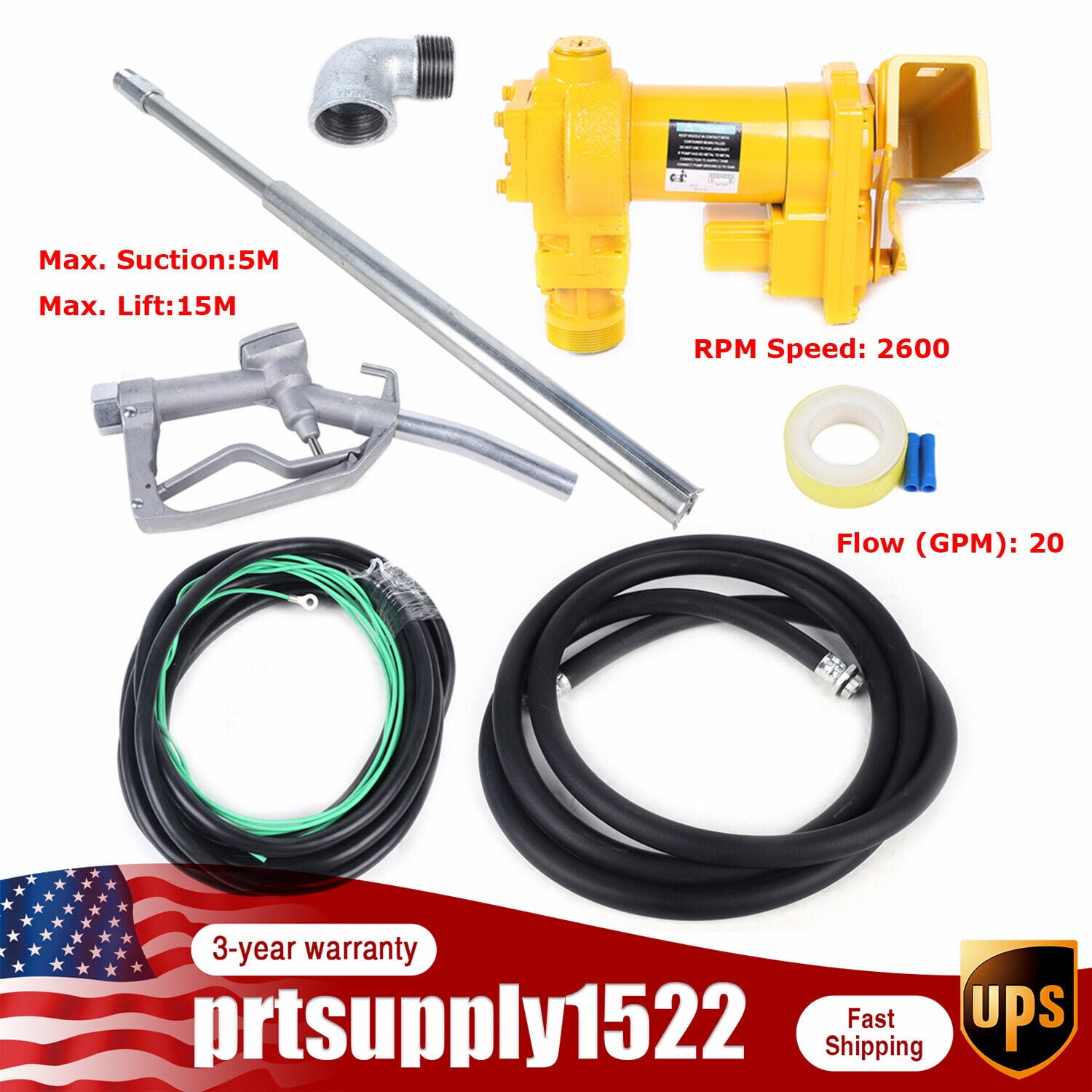 Fill-Rite Fuel Transfer Pump with Hose & Manual Nozzle 20 GPM 12 Volt ...