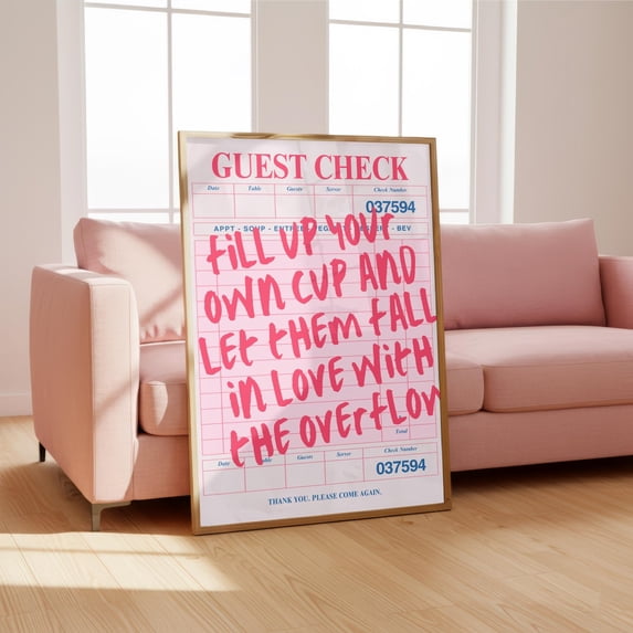 Fill Up Your Own Cup HS Inspired Lyrics Quote Dopamine Decor Guest ...
