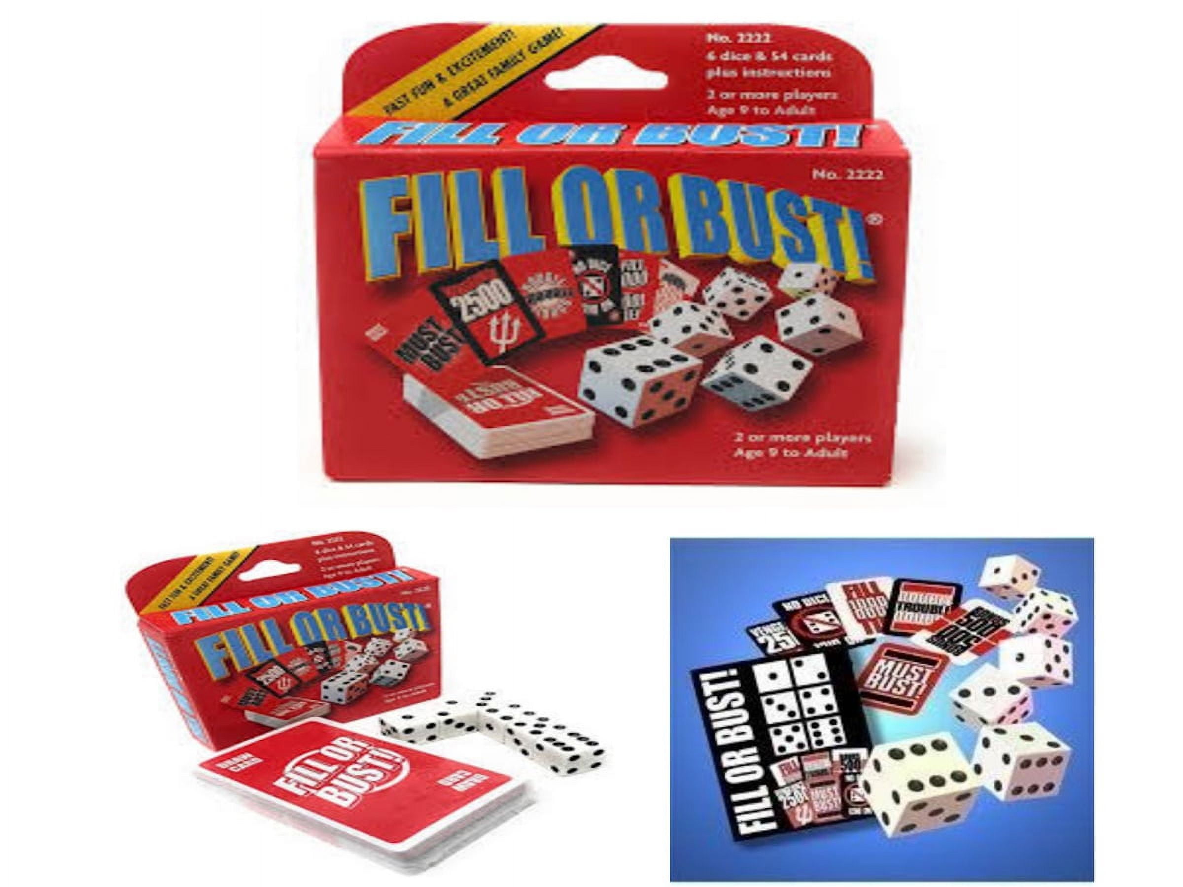 Fill or Bust Card and Dice Game - Fun for Adults and All Ages - Perfect ...
