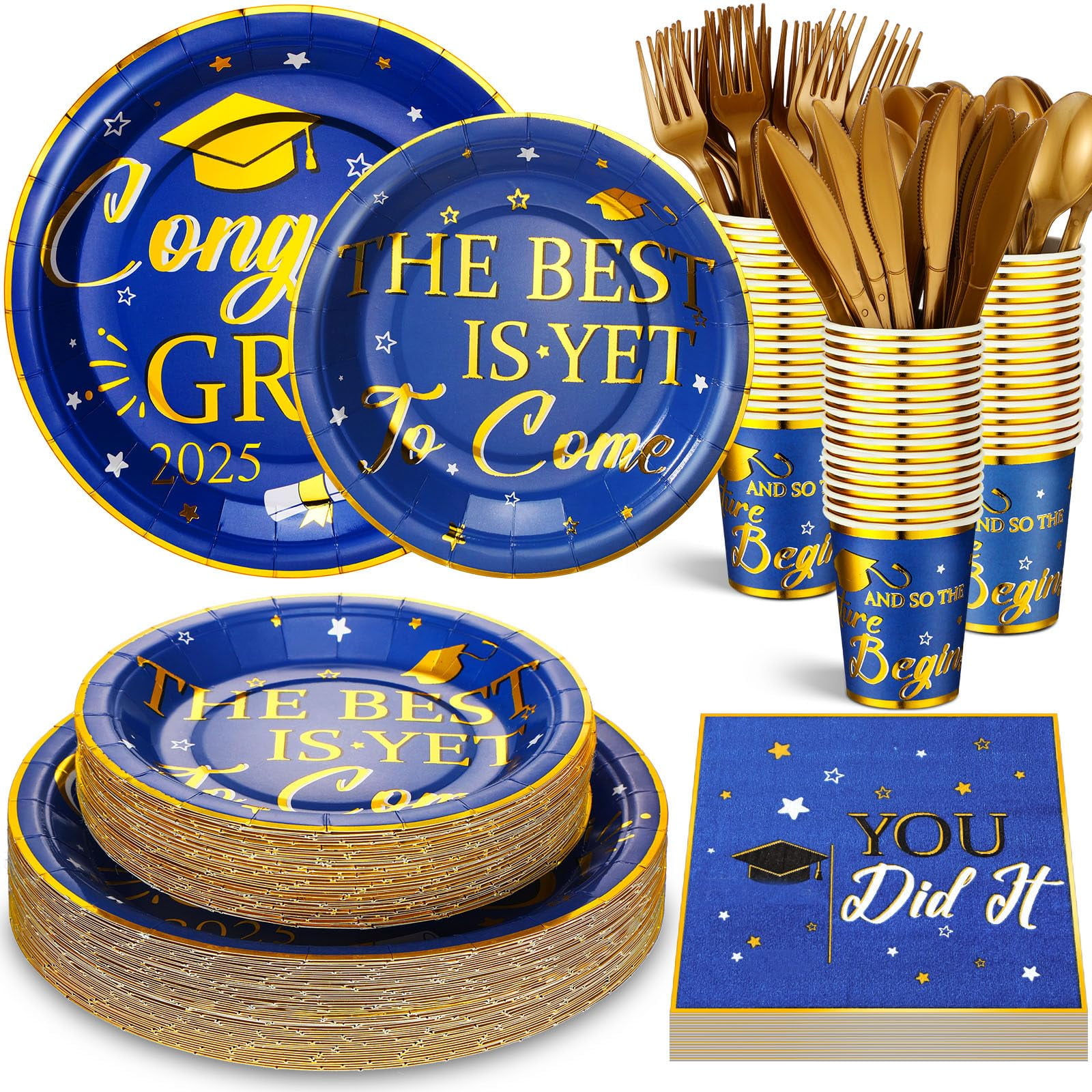 FillTouch 350 Pcs Graduation Plates and AFN1Napkins 2025 Graduation ...