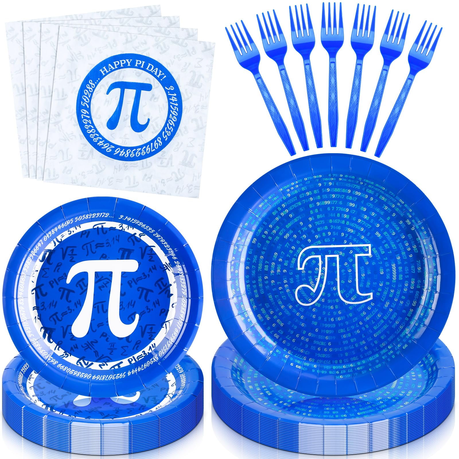 FillTouch 96 Pcs Pi Symbol Party AD01 Pie Plates and Napkins Party ...