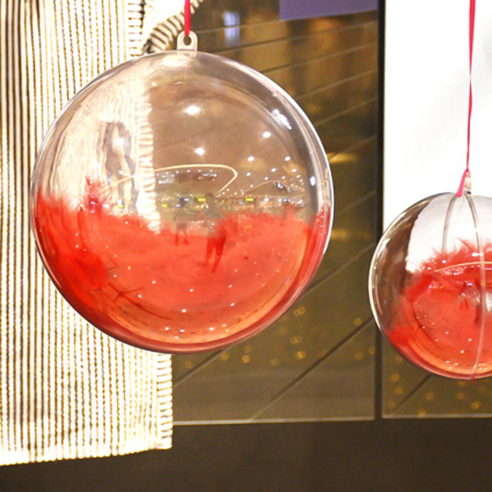 Fillable Ball Transparent Shatterproof Plastic DIY Clear Ball Christmas ...