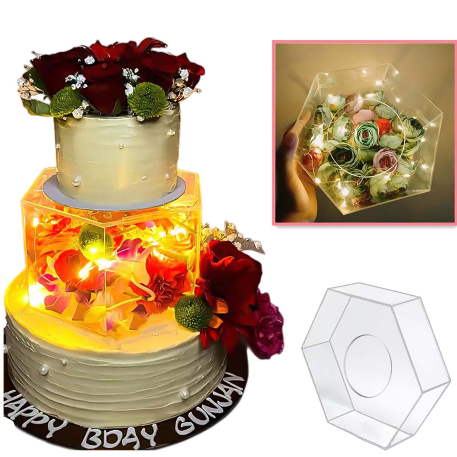 Fillable Cake Stand Pedestal, Flowerr Holder, Cake Tier Display Box ...