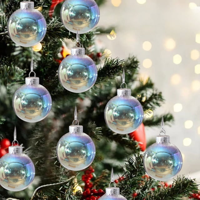 Fillable Clear Plastic Christmas Ornament Balls for DIY Crafts, Holiday ...