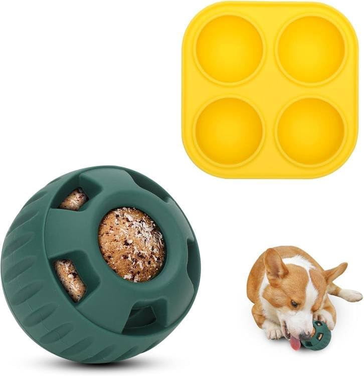 Fillable Dog licking Ball Toys - Long Lasting Silicone Molds Frozen Dog ...