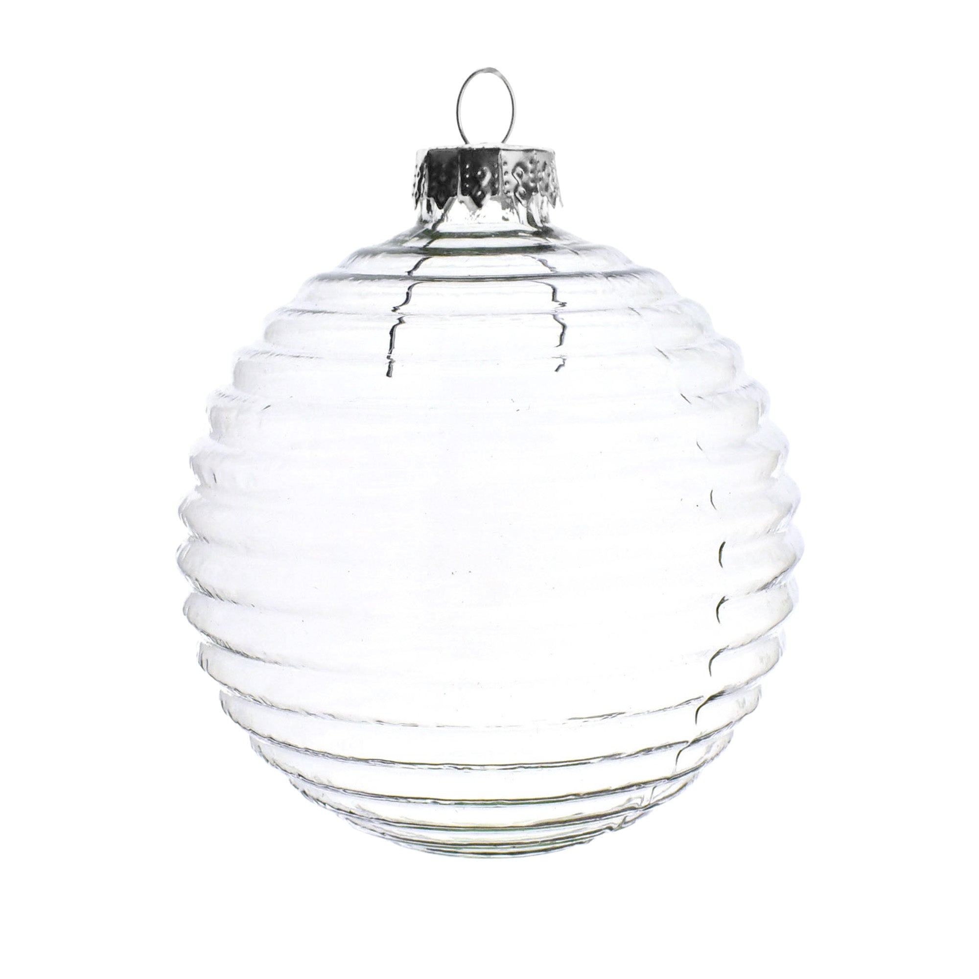 Fillable Glass Ribbed Ball Christmas Ornament, 3-1/4-Inch - Walmart.com