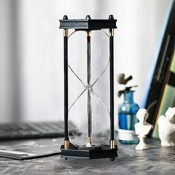 Fillable Hourglass Timer, Hexagon Wooden Frame Decorative Sand Timer ...