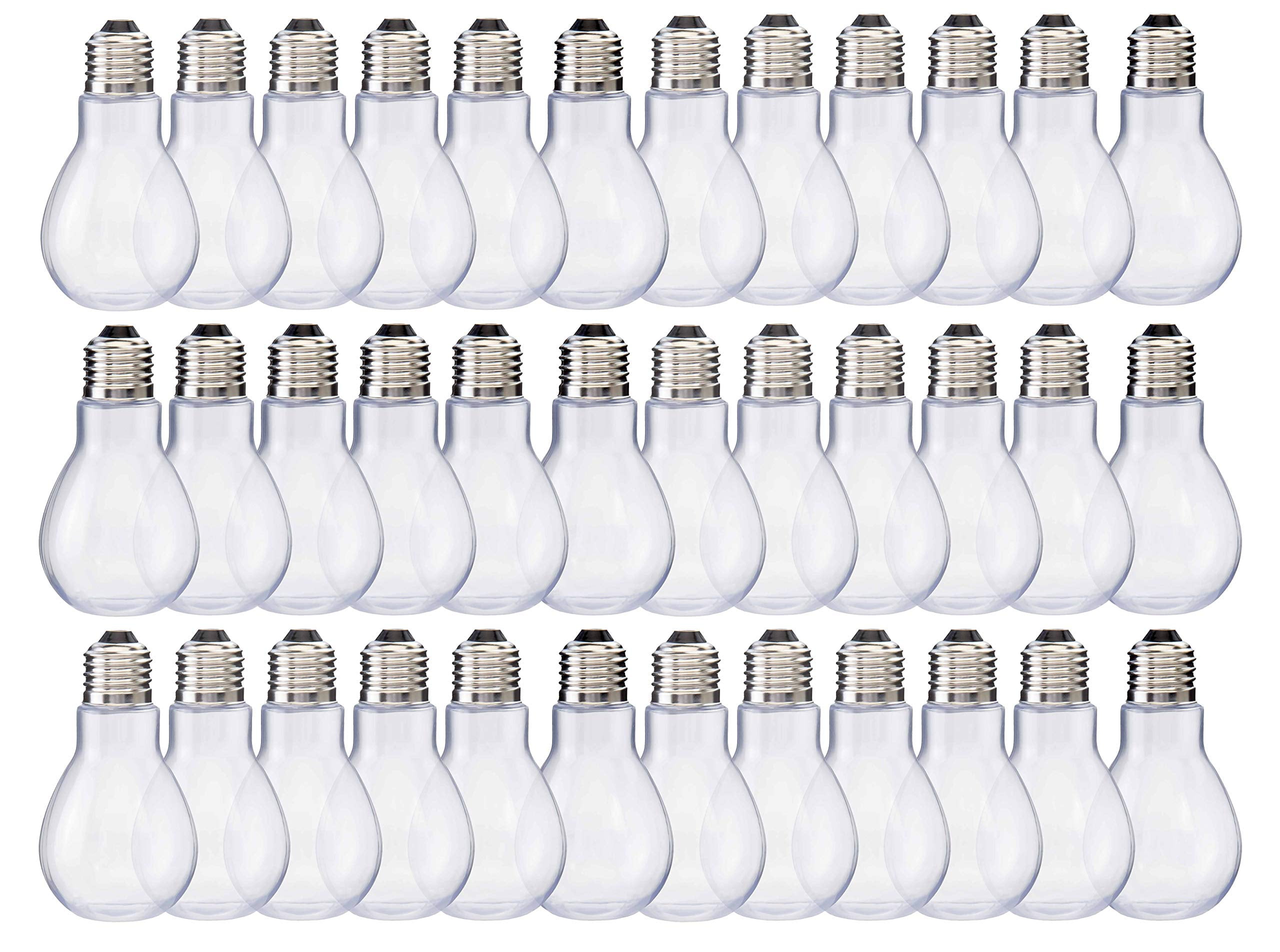 Fillable Light Bulb Containers, OIF8 36 Pack - Clear Plastic Jars ...