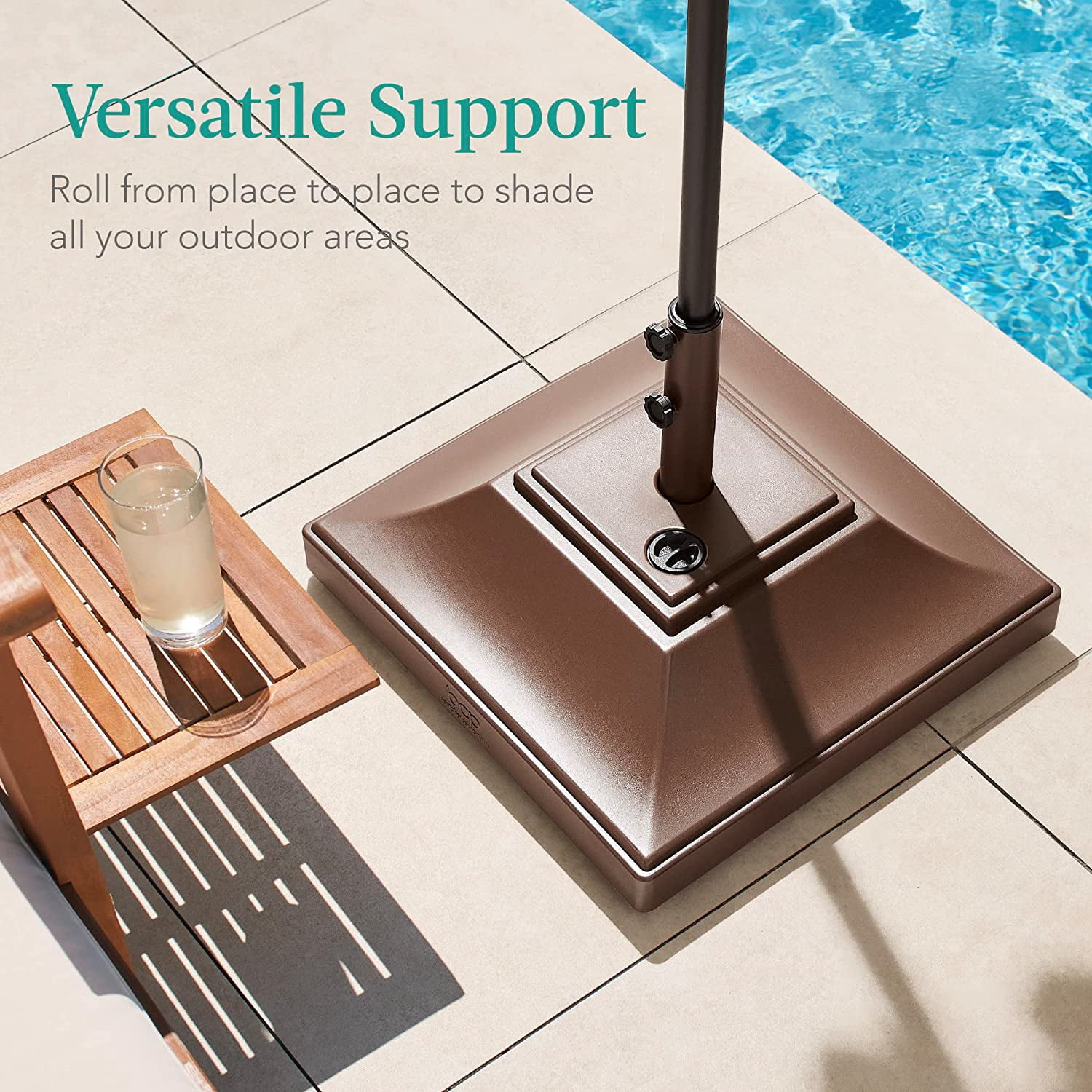Fillable Mobile Umbrella Base, Heavy Duty Base, Square Tiered Market ...