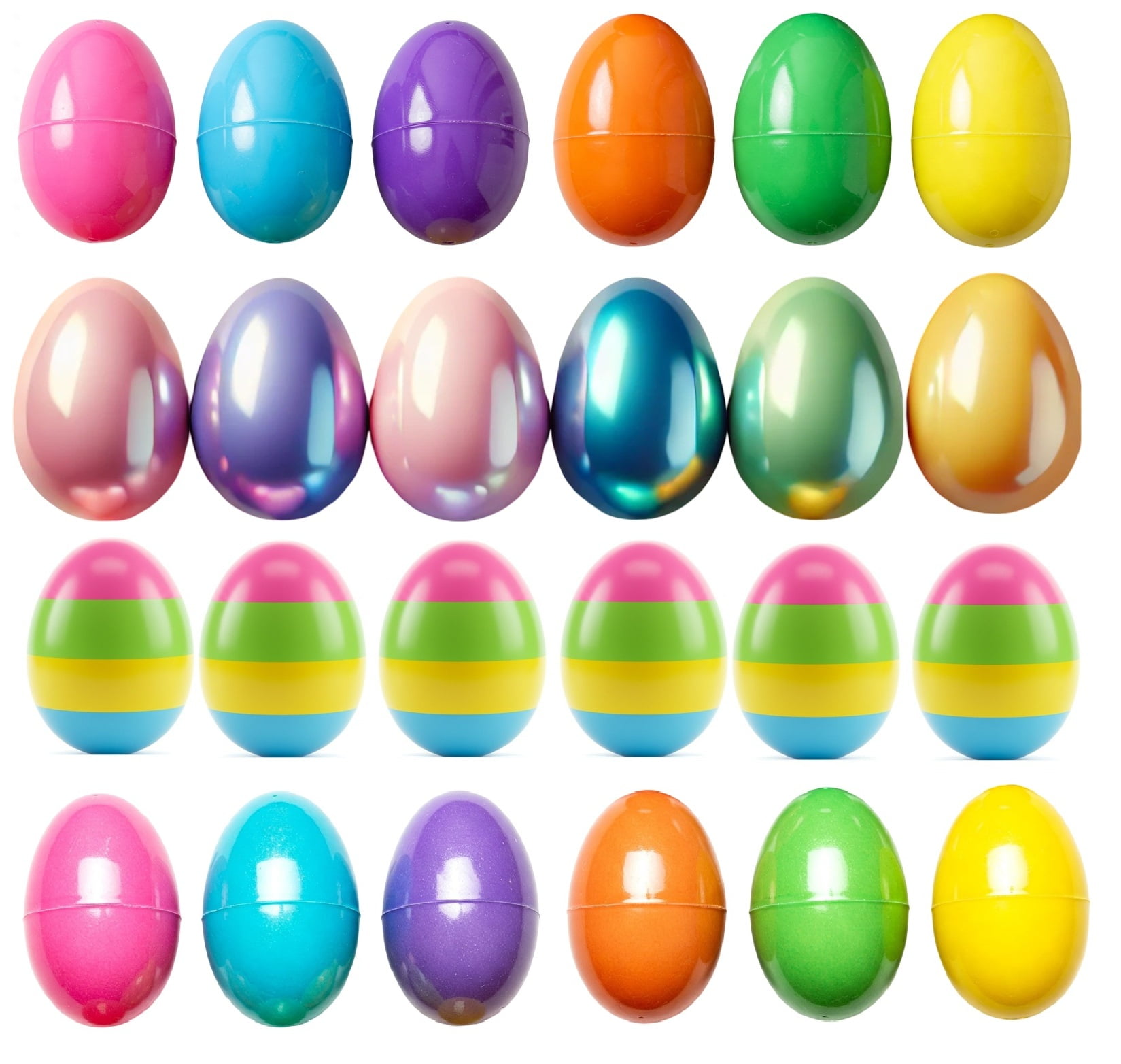 Fillable Plastic Easter Eggs 24 Pack 3 inch Oversized Assorted Egg Hunt ...