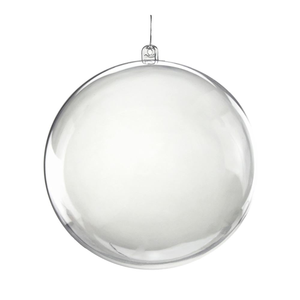 Transparent Crafting Set: Fillable Round Clear Ball Ornaments, 4-3/4 ...