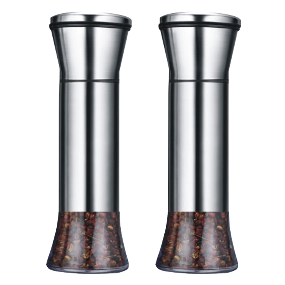 Fillable Stainless Steel Grinder - Aadjustable Black Pepper Grinder ...