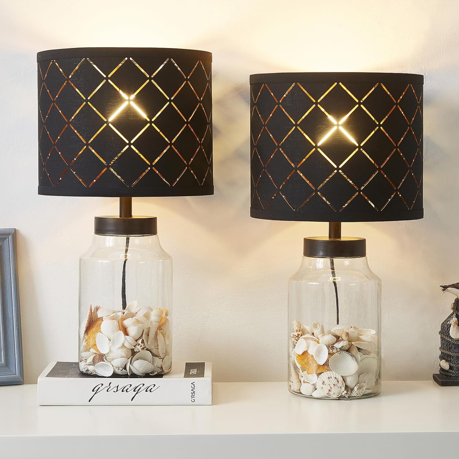 Fillable Table Lamp, Table Lamp with Clear Glass Fillable Modern Table ...