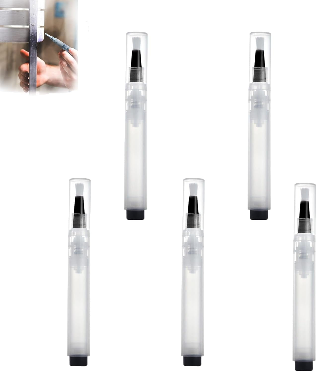 Fillable Touch up Paint Pen Brush, Pressable Refillable Paint Brushes ...