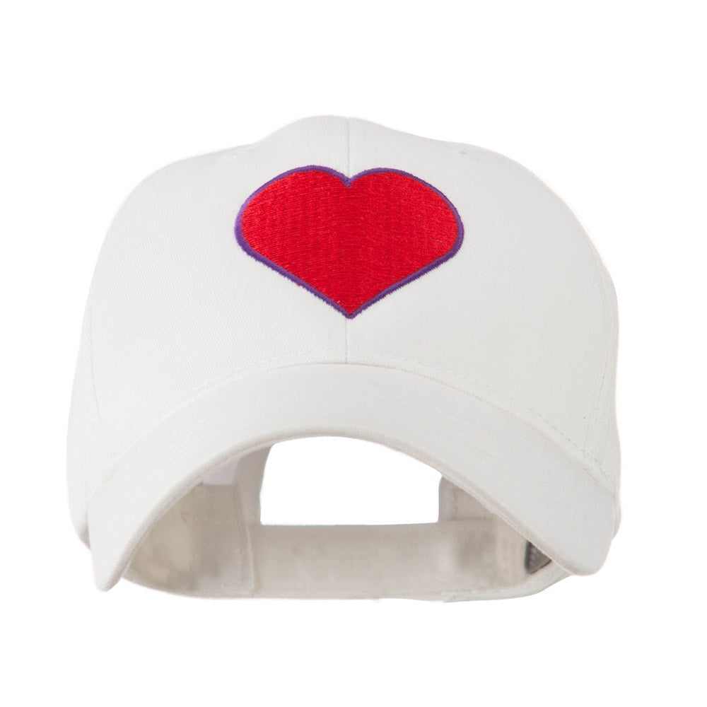 Filled Heart Symbol Embroidery Cap - White OSFM - Walmart.com