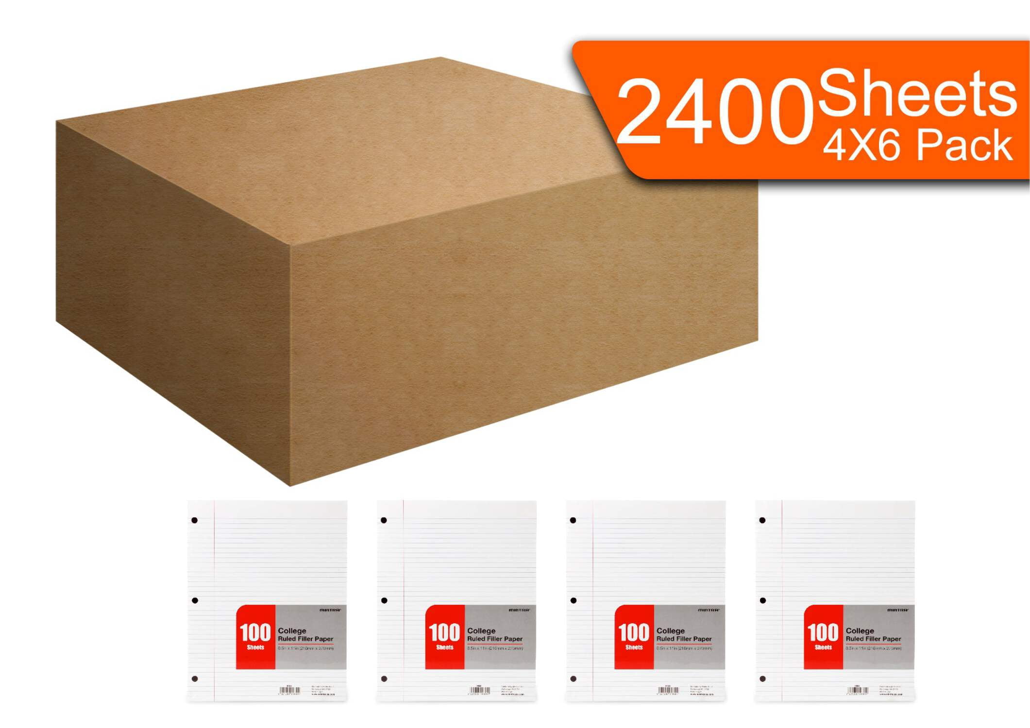 Filler Paper - College Ruled 2400 Sheets - Walmart.com