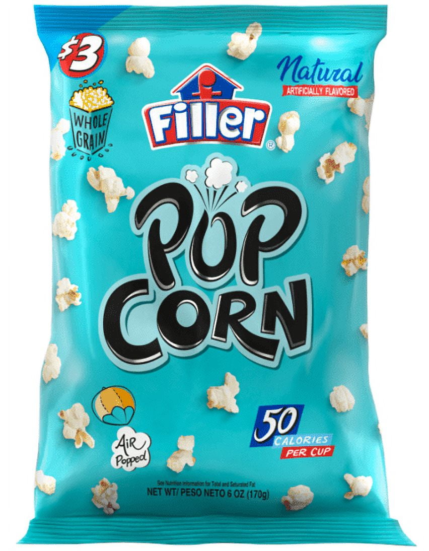 Filler Sea Salt Popcorn 6 oz. Bag, Single Serve, Shellfish-Free ...