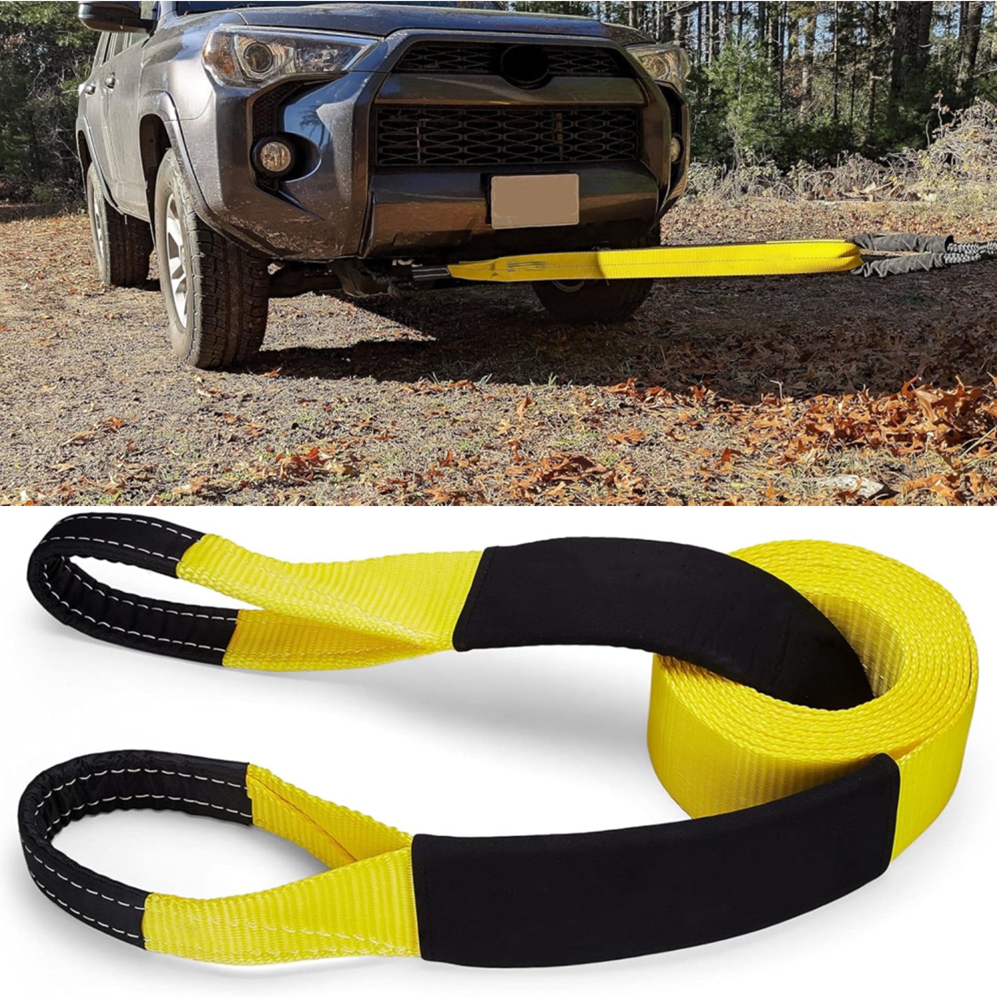 FILLUCK 3" x 20Ft Heavy Duty Tow Strap, 35,000 lbs Recovery Rope with ...