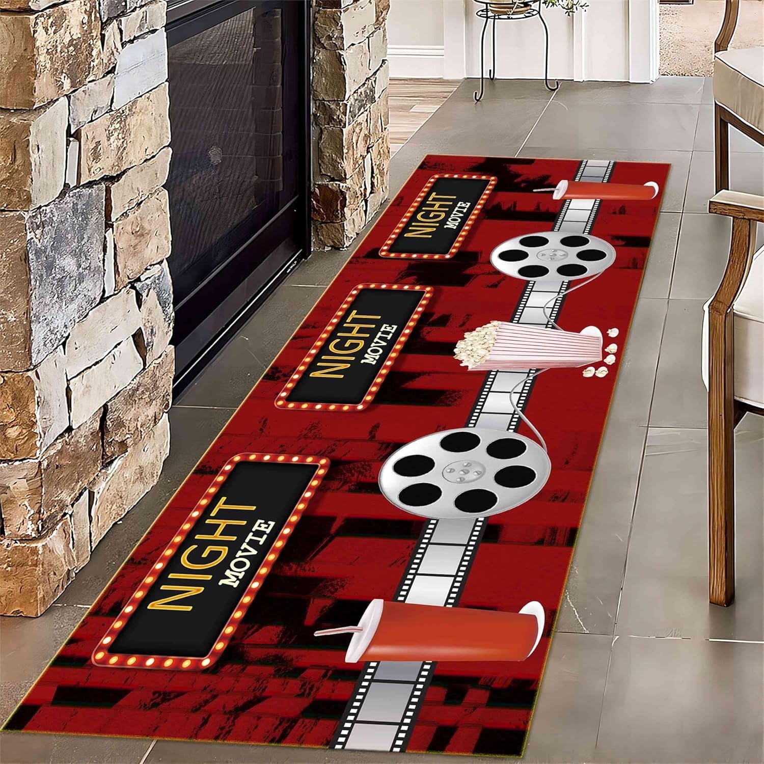 Film Area Rugs,2x7ft,Home Theater Movie Night Floor Mat Non-Slip Rug ...