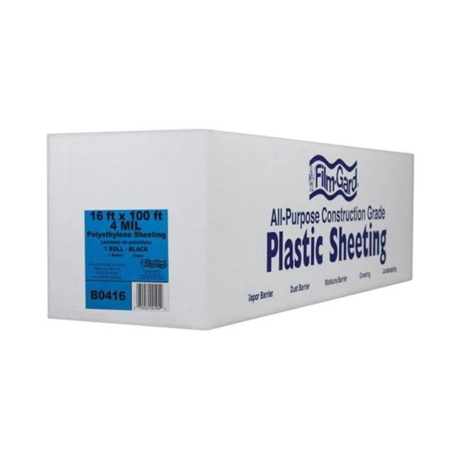 Film-Gard Polyethylene 4 Mil Black Sheeting - 16 x 100 ft Outdoor ...