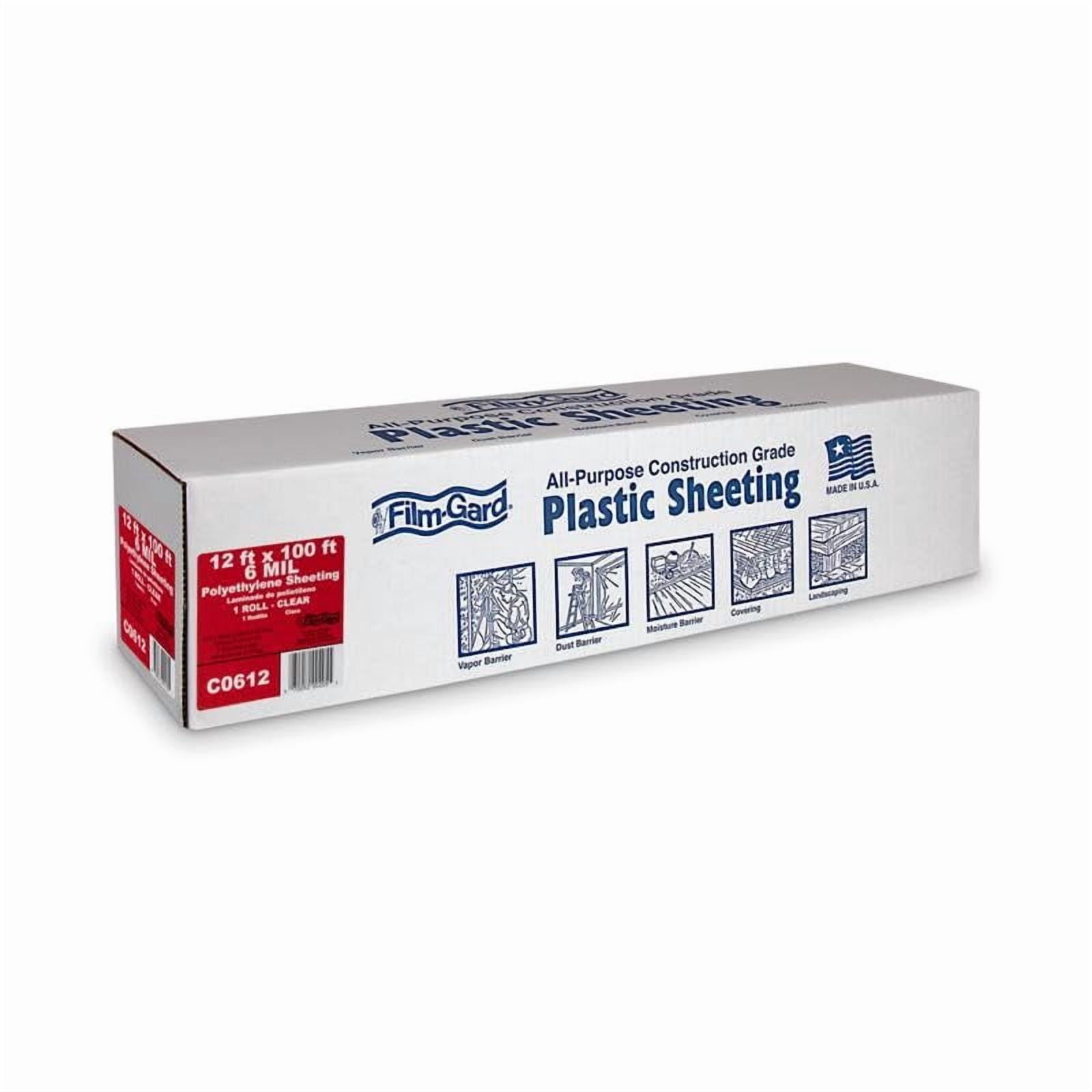 Film-Gard Plastic Sheeting 6 mil x 12 ft. W x 100 ft. L Polyethylene ...