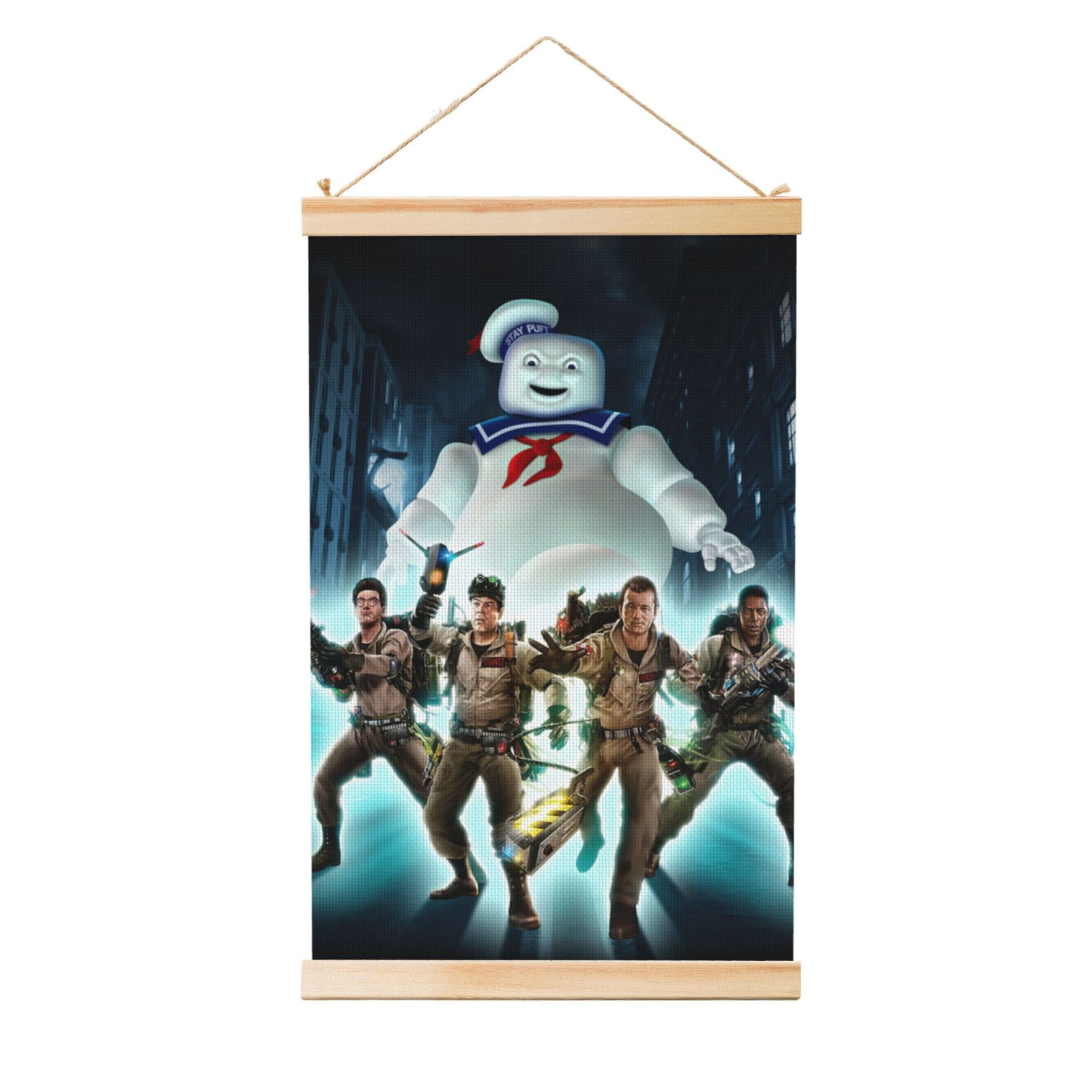 Film Ghostbusters Wooden Shaft Hanging Poster Canvas Wall Hanging ...