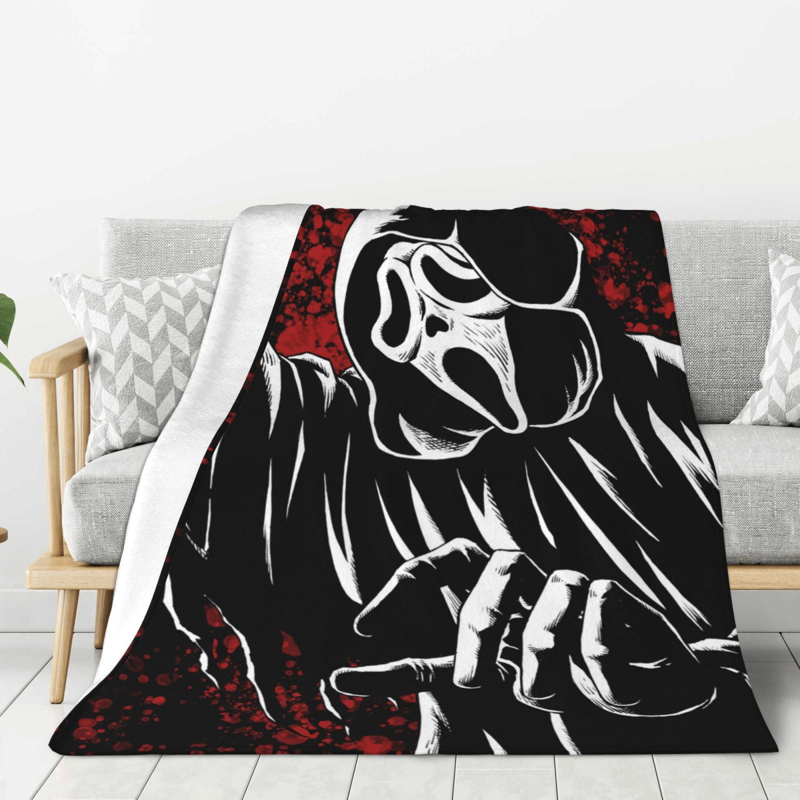 Film Ghostface Scream Blanket Cozy Soft Fleece Flannel Bed Blanket All ...