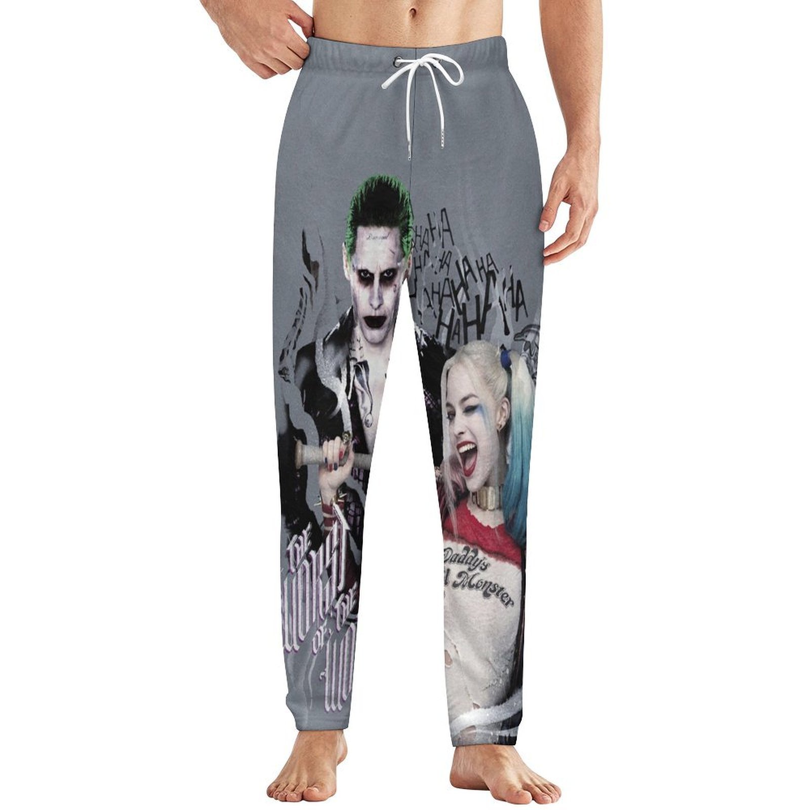 Film Harley Quinn Joker Flannel Men's Pajama Pants Bottoms Home Loose ...