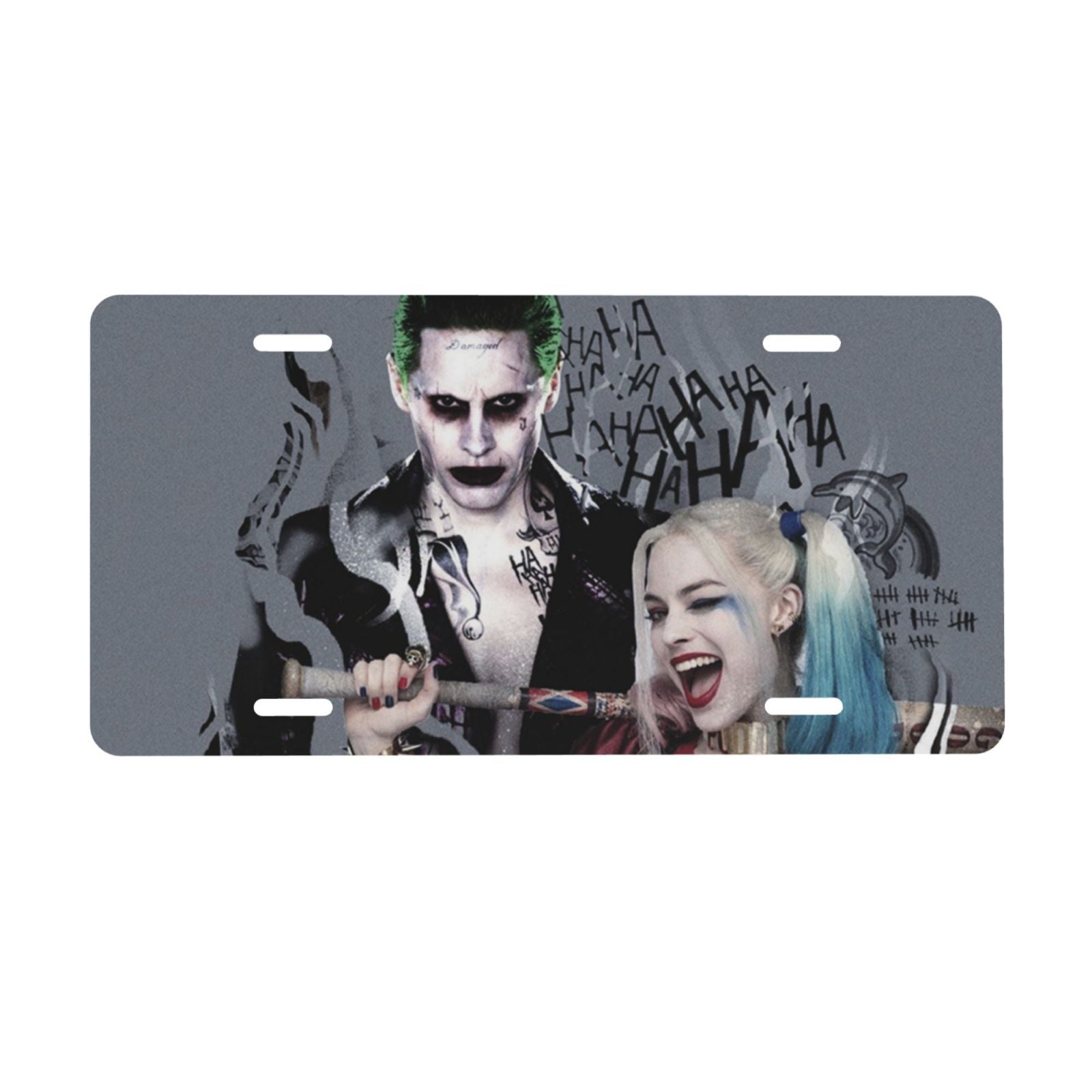 Film Harley Quinn Joker License Plate Cover Aluminum Novelty Vanity Tag ...