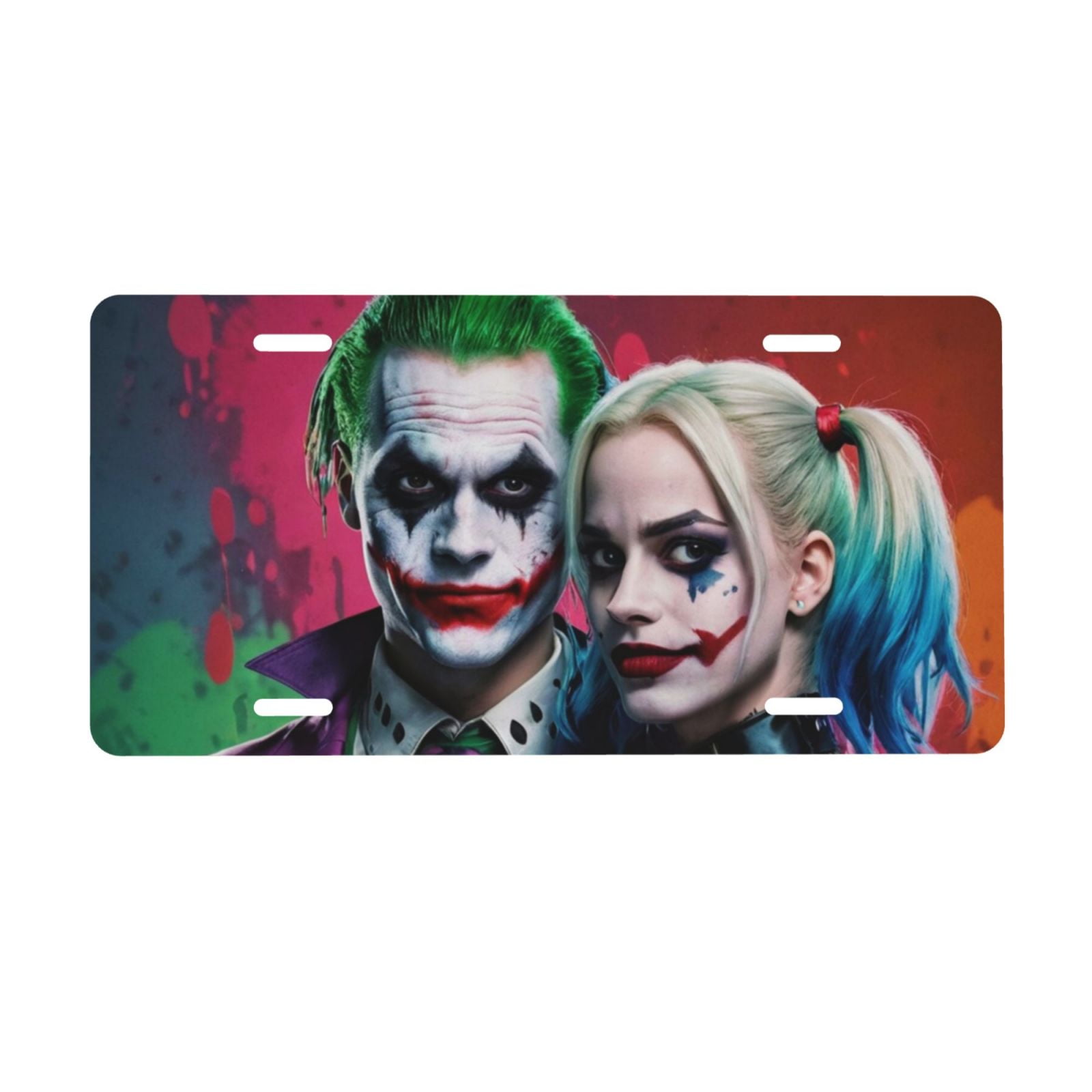 Film Harley Quinn Joker License Plate Cover Aluminum Novelty Vanity Tag ...