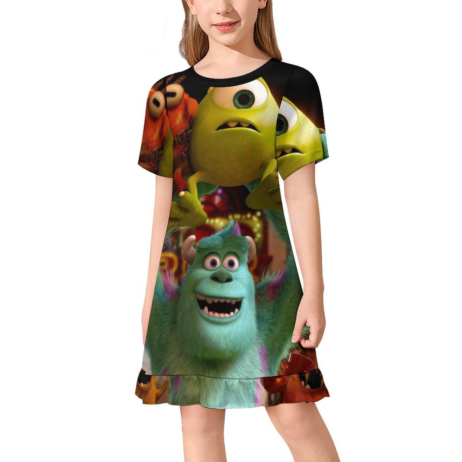 Film Monsters University Children's Short Sleeved Dress 3D Printed ...