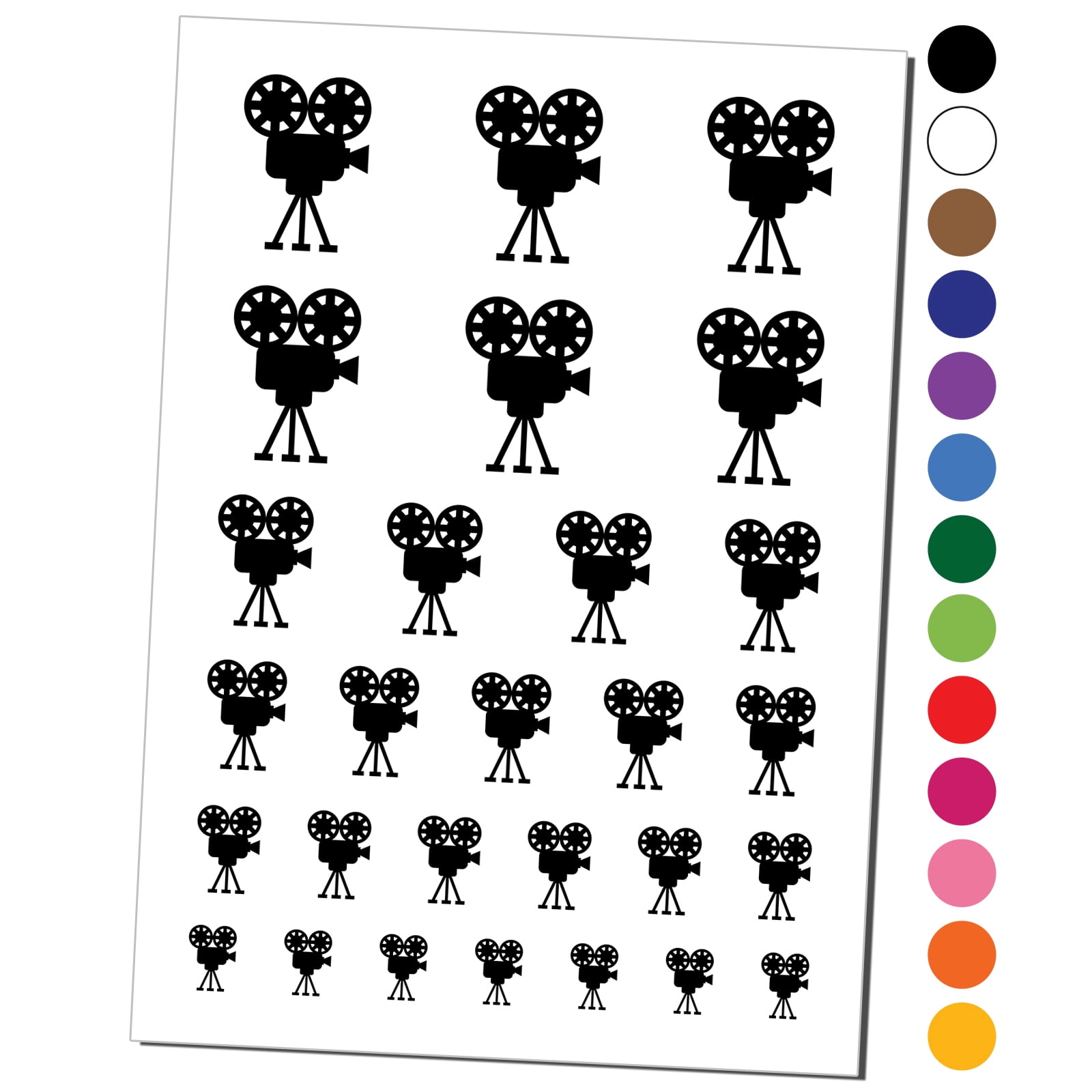 Film Movie Camera Water Resistant Temporary Tattoo Set Fake Body Art ...