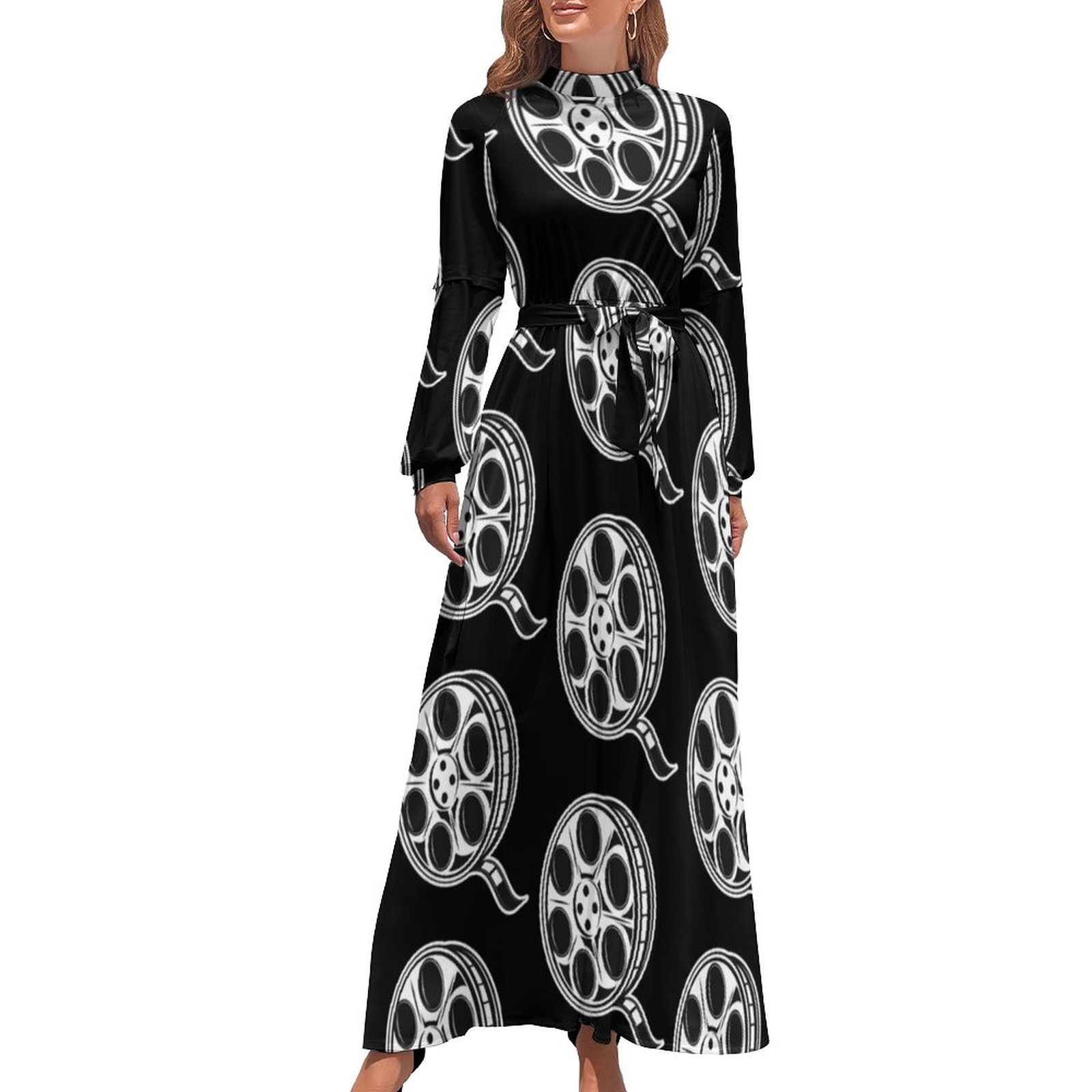 Film Reel Black and White Long Dress dress summer festival outfit women ...