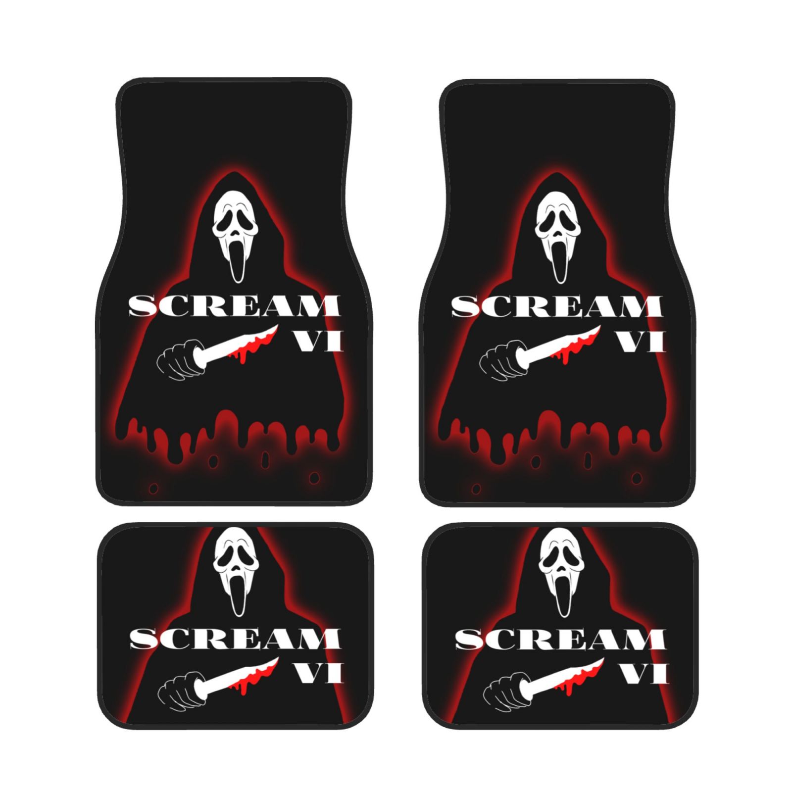 Film Scream Ghostface Car Floor Mat Set 4-Piece Front/Rear Auto Foot ...