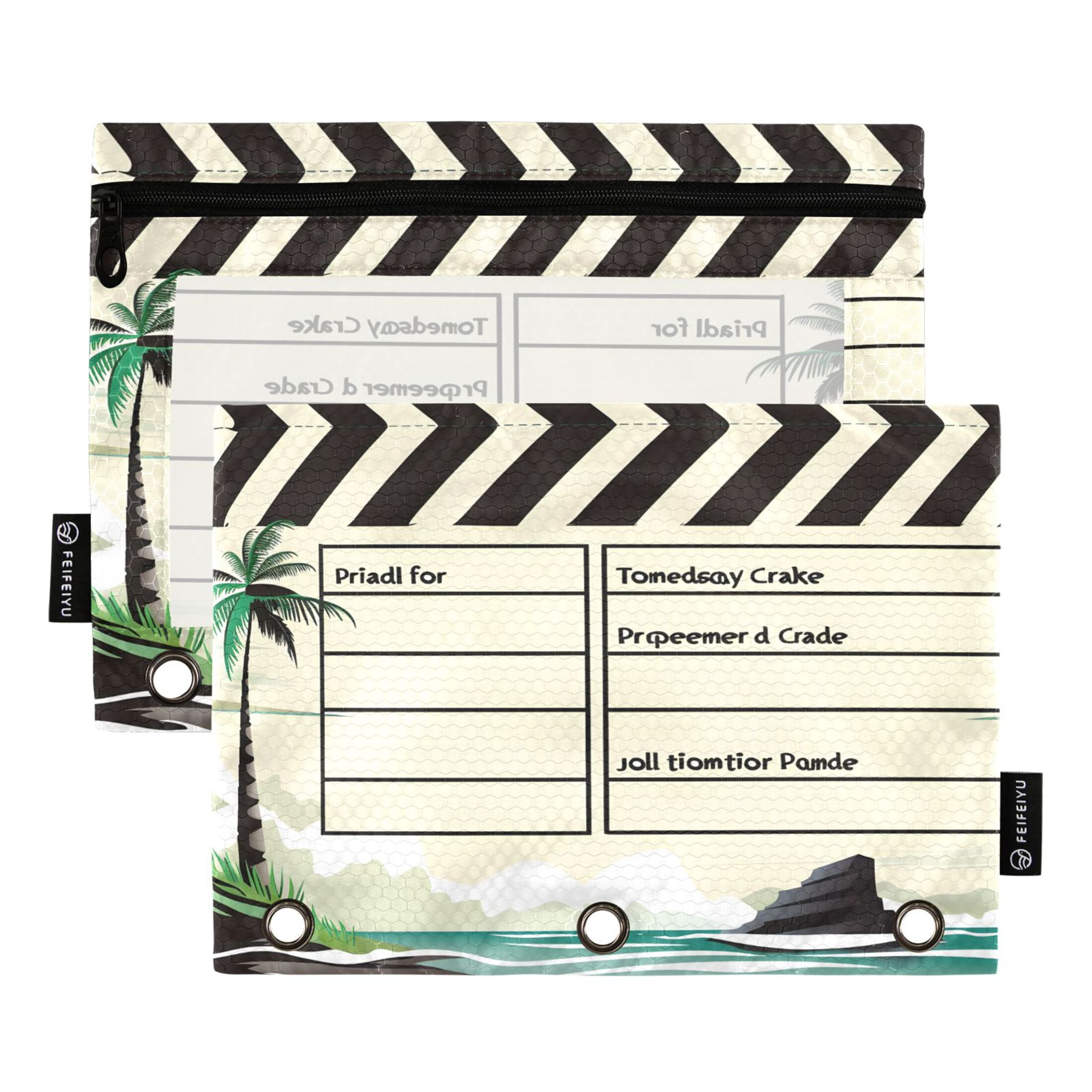 Film Storyboard with Coconut Palm 2 Pack Pencil Pouch for 3 Ring Binder ...