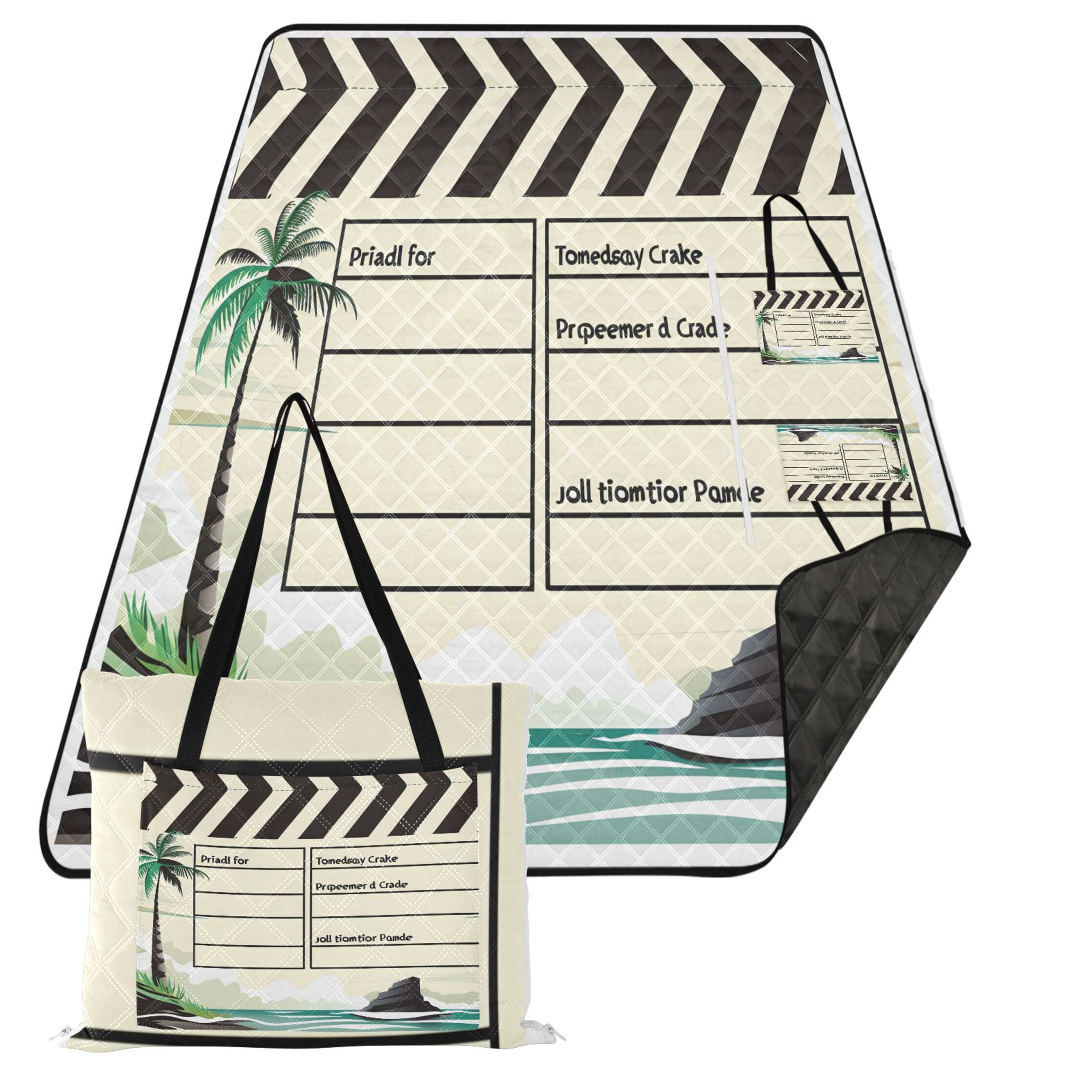 Film Storyboard with Coconut Palm Extra Large Picnic Beach Blanket ...