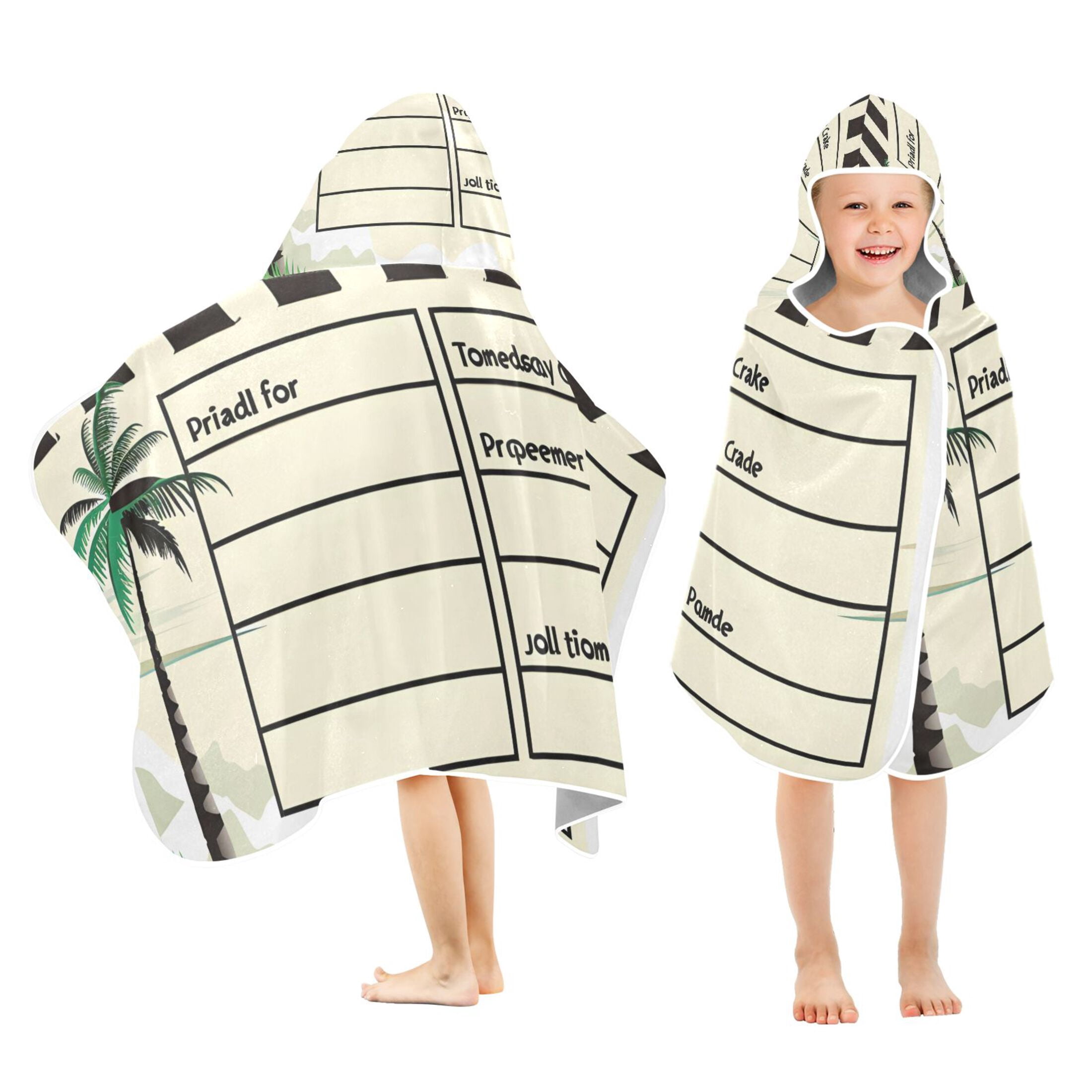 Film Storyboard with Coconut Palm Toddler Hooded Beach Towel 24" x 50 ...