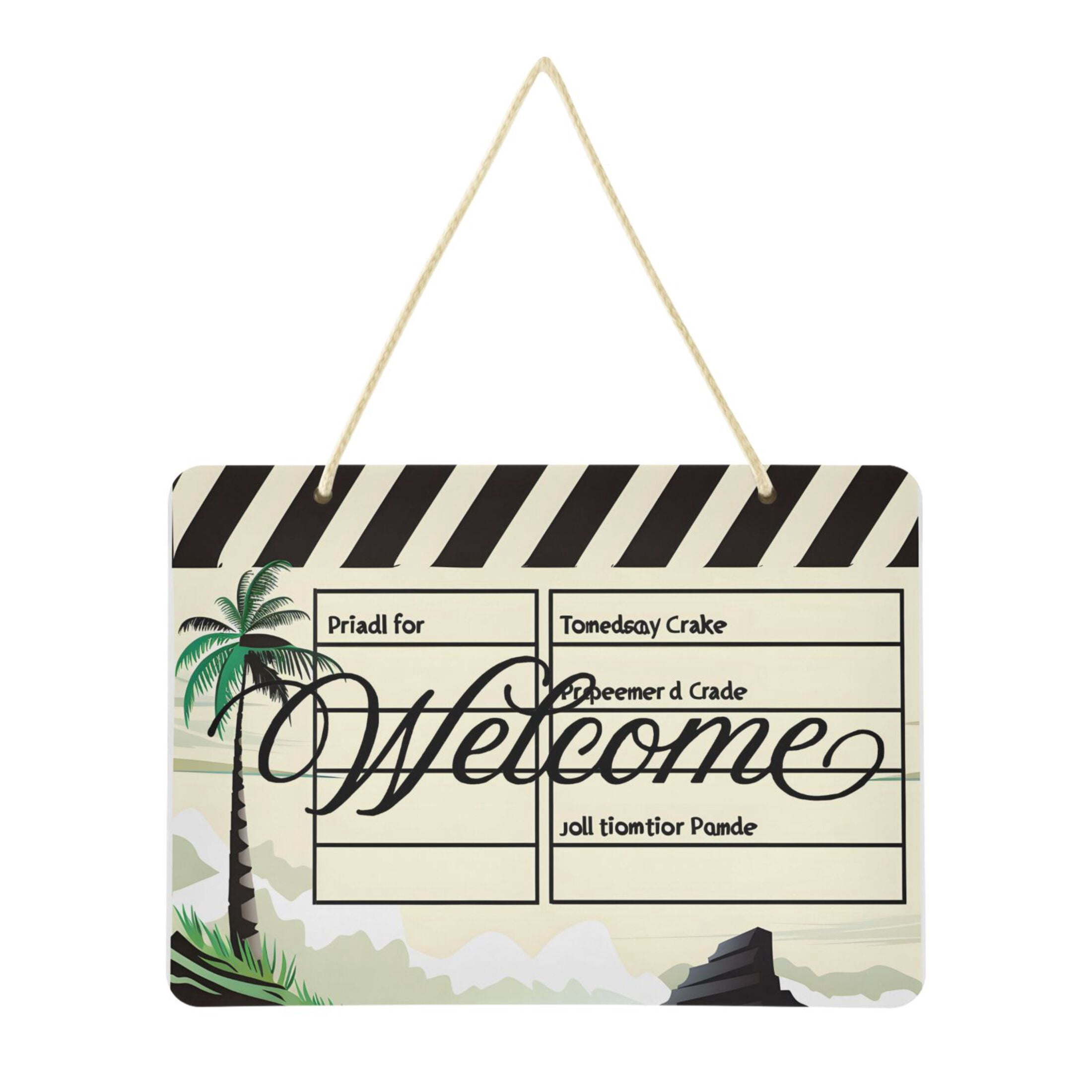 Film Storyboard with Coconut Palm Welcome Sign Front Door PVC 14x10 ...