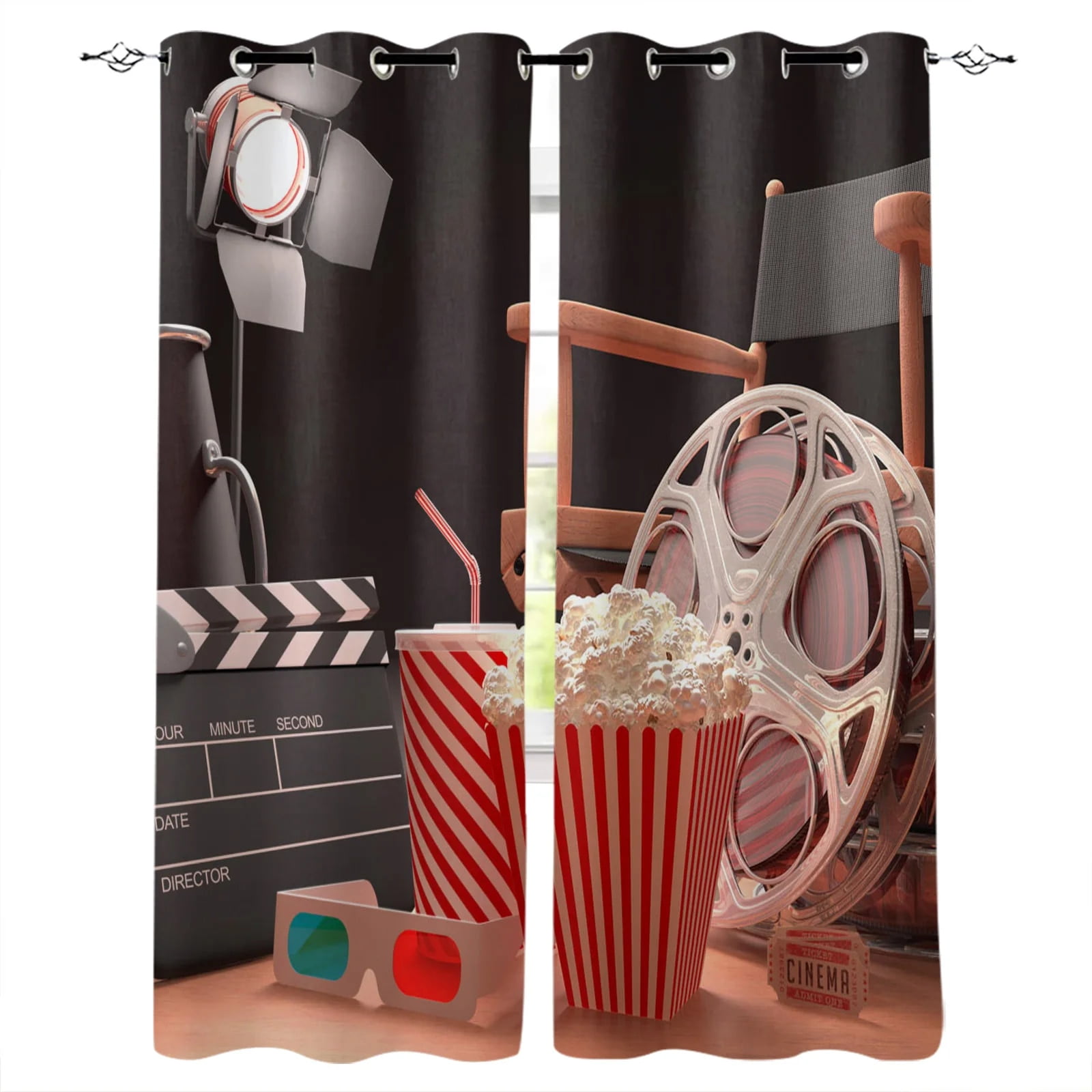 Film Tape Projector Window Curtain Bedroom Kitchen Decor Curtain Panel ...