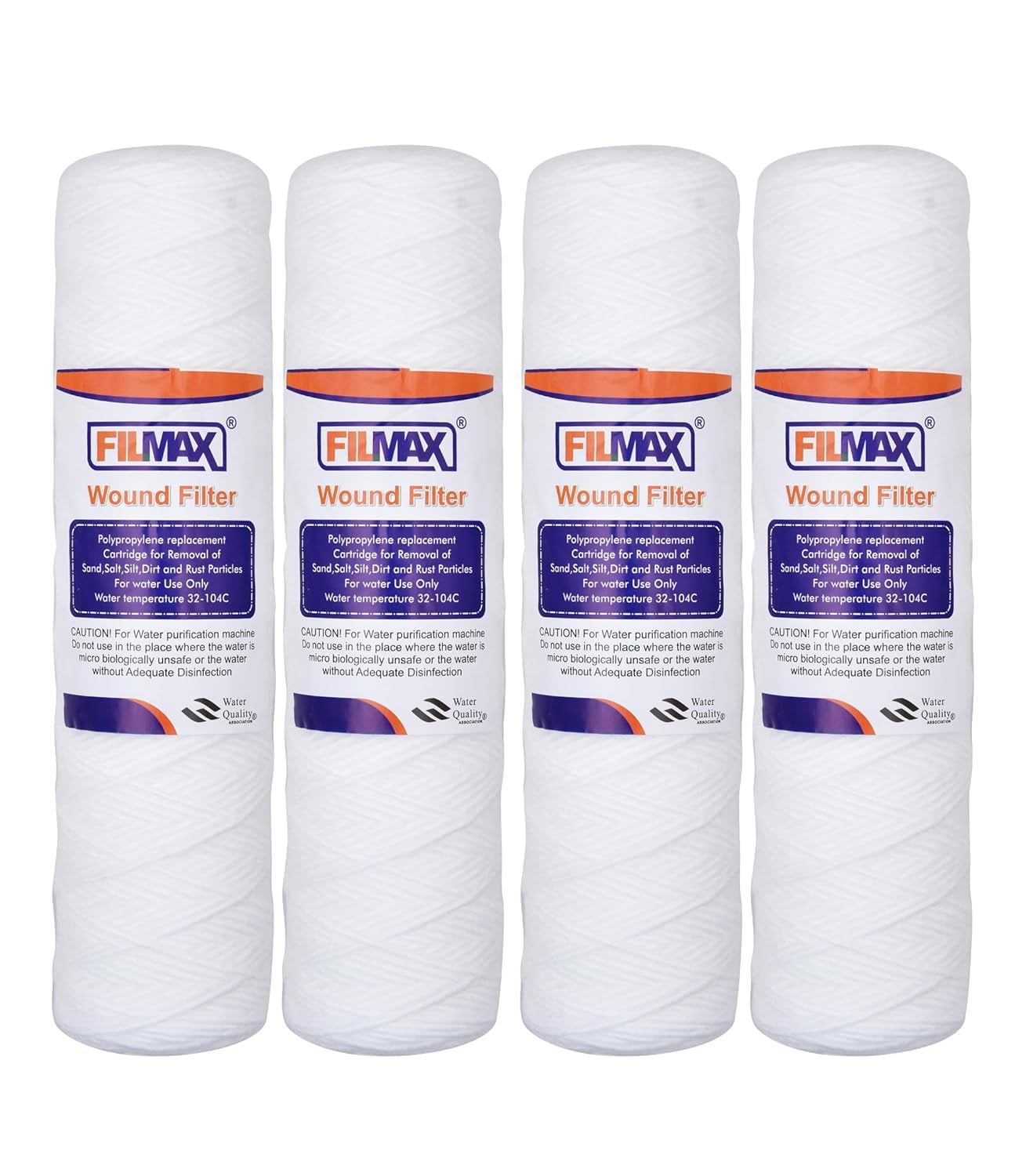 Filmax 10 Wound Water Filter Cartridge for 10 Housing Superior 5 Micron String Wound Whole House ...