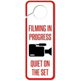 Filming in Progress Quiet on the Set Plastic Door Knob Hanger Sign ...