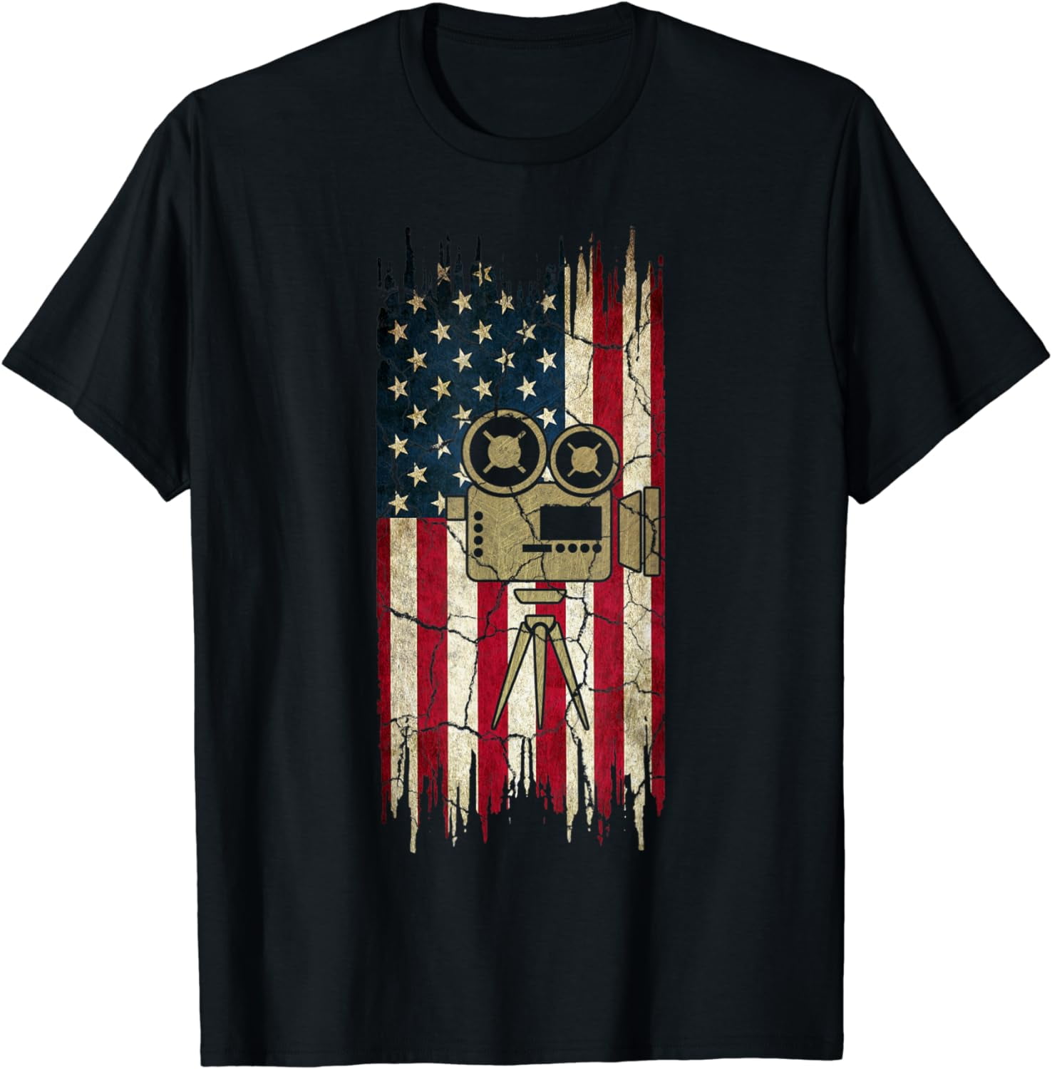 Filmmaking Filmmaker Film Director Vintage American Flag T-Shirt ...