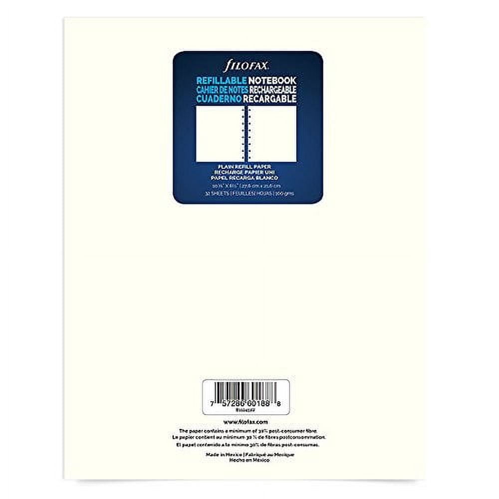 Filofax Notebook Plain Paper Refill, 10.875 x 8.5 inches, 32 Sheets ...